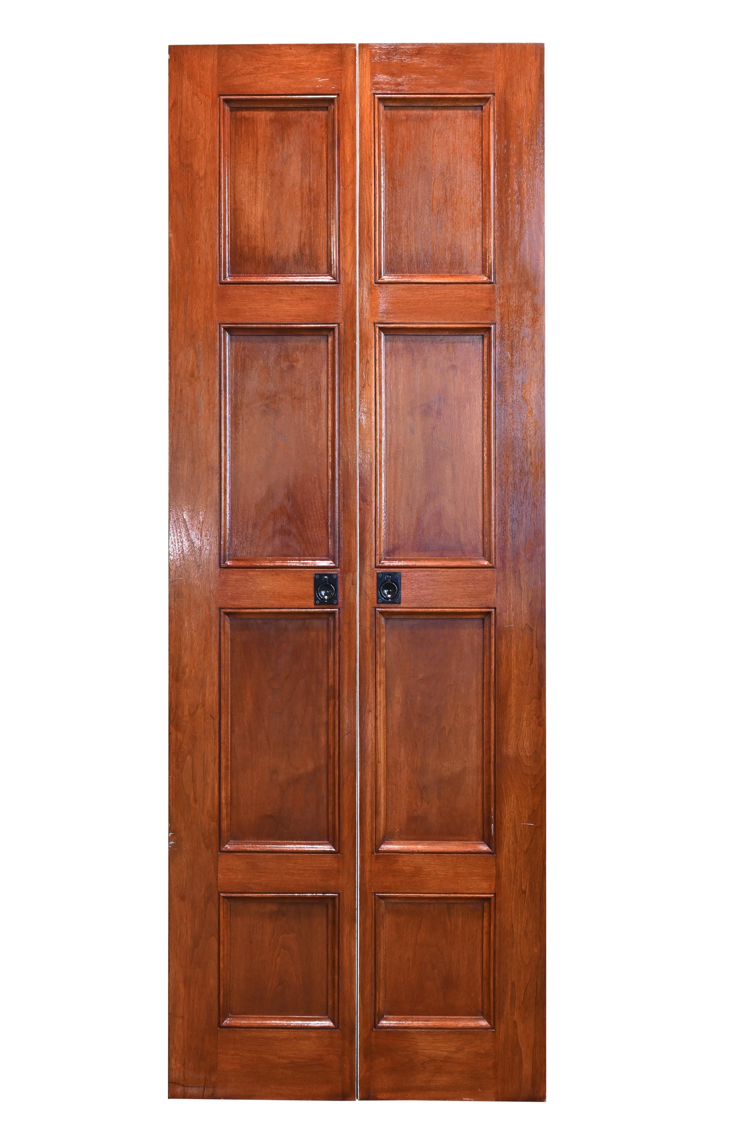 walnut double door set with all hardware — ARCHITECTURAL ANTIQUES