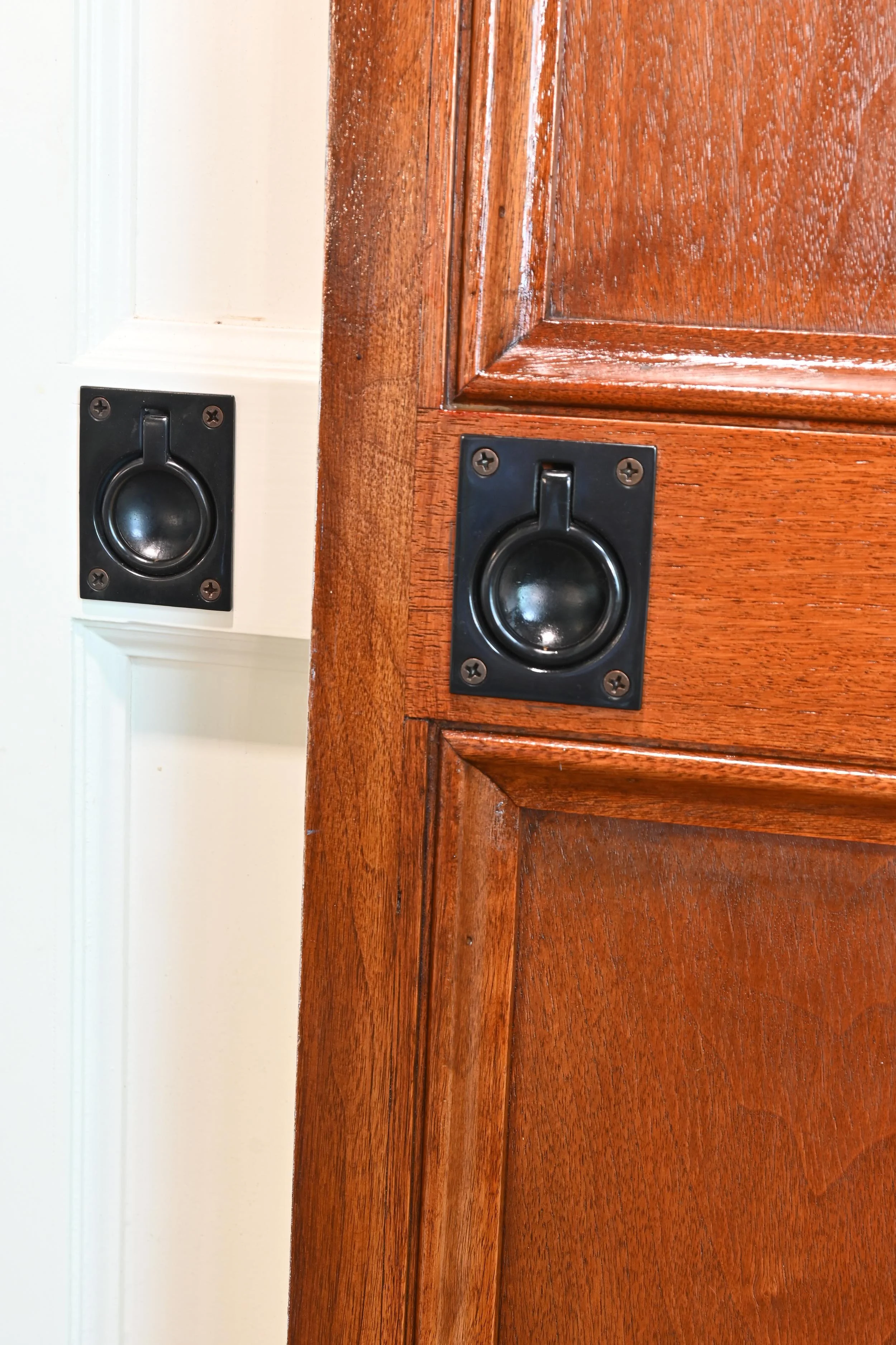 walnut double door set with all hardware — ARCHITECTURAL ANTIQUES