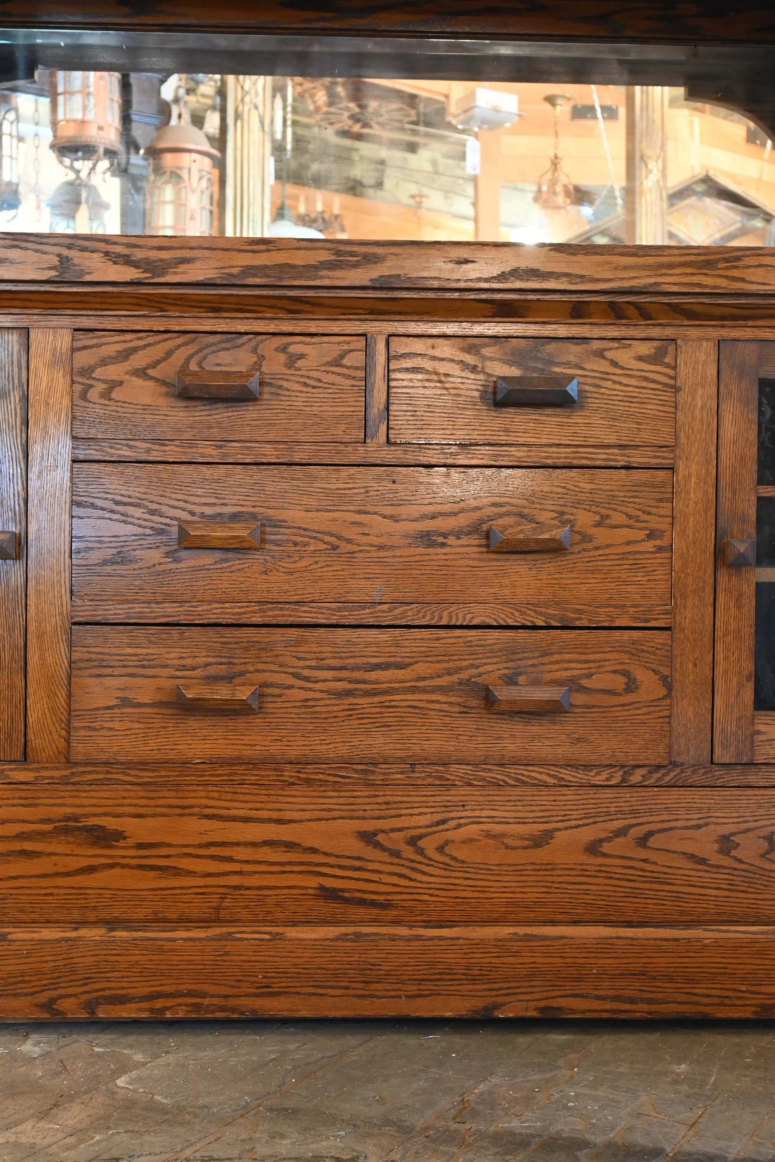 medium oak built-in buffet craftsman/mission styling — ARCHITECTURAL ...