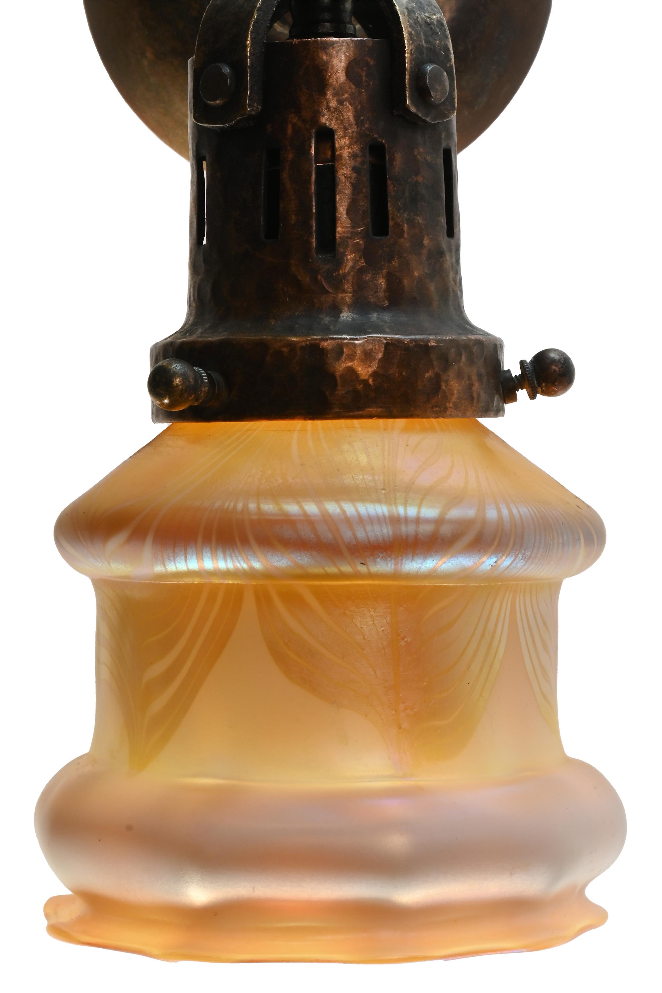 bronze arts & crafts sconces with pulled feather shade — ARCHITECTURAL ...