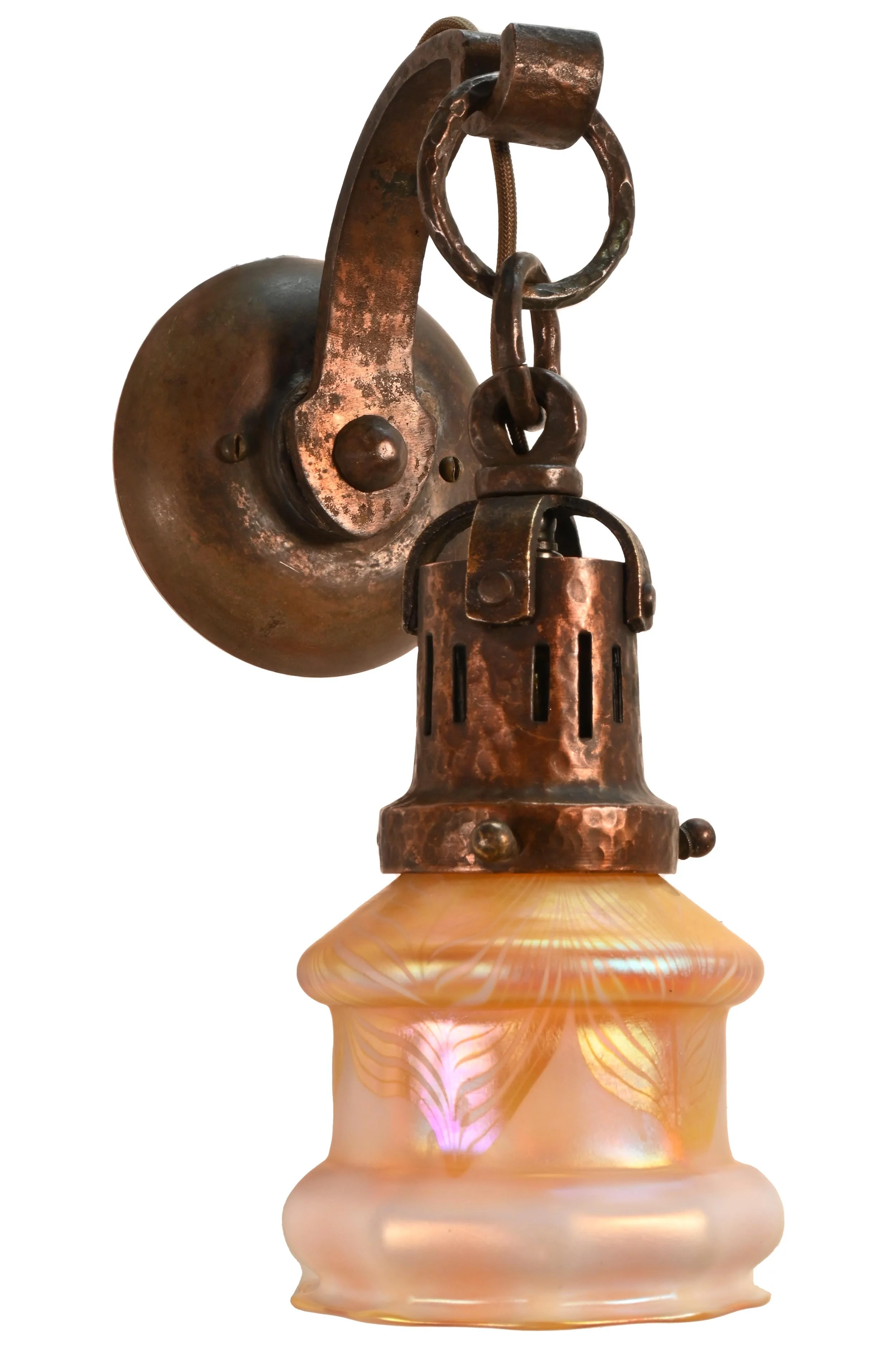 bronze arts & crafts sconces with pulled feather shade — ARCHITECTURAL ...