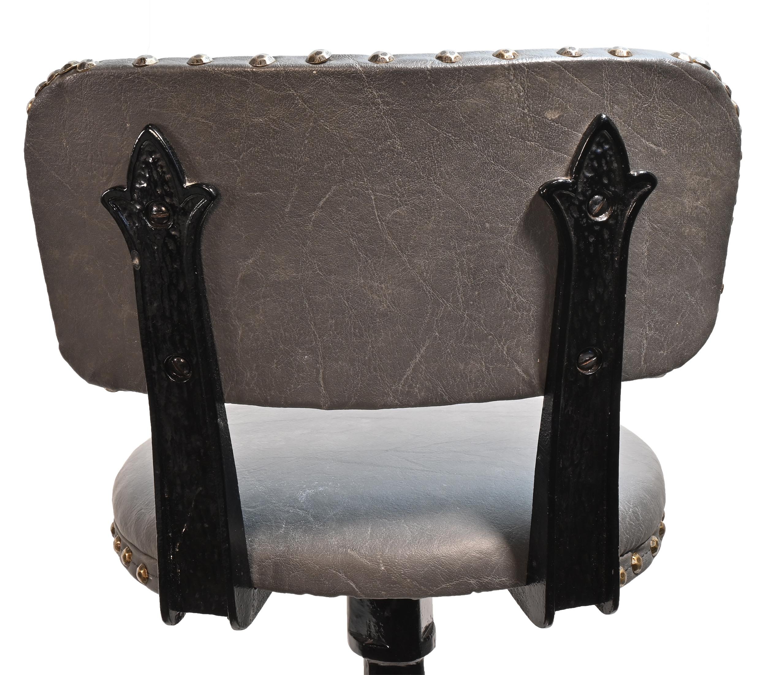 early soda fountain stool with new upholstery — ARCHITECTURAL ANTIQUES