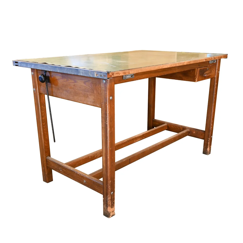 Vintage Wood Drafting Table