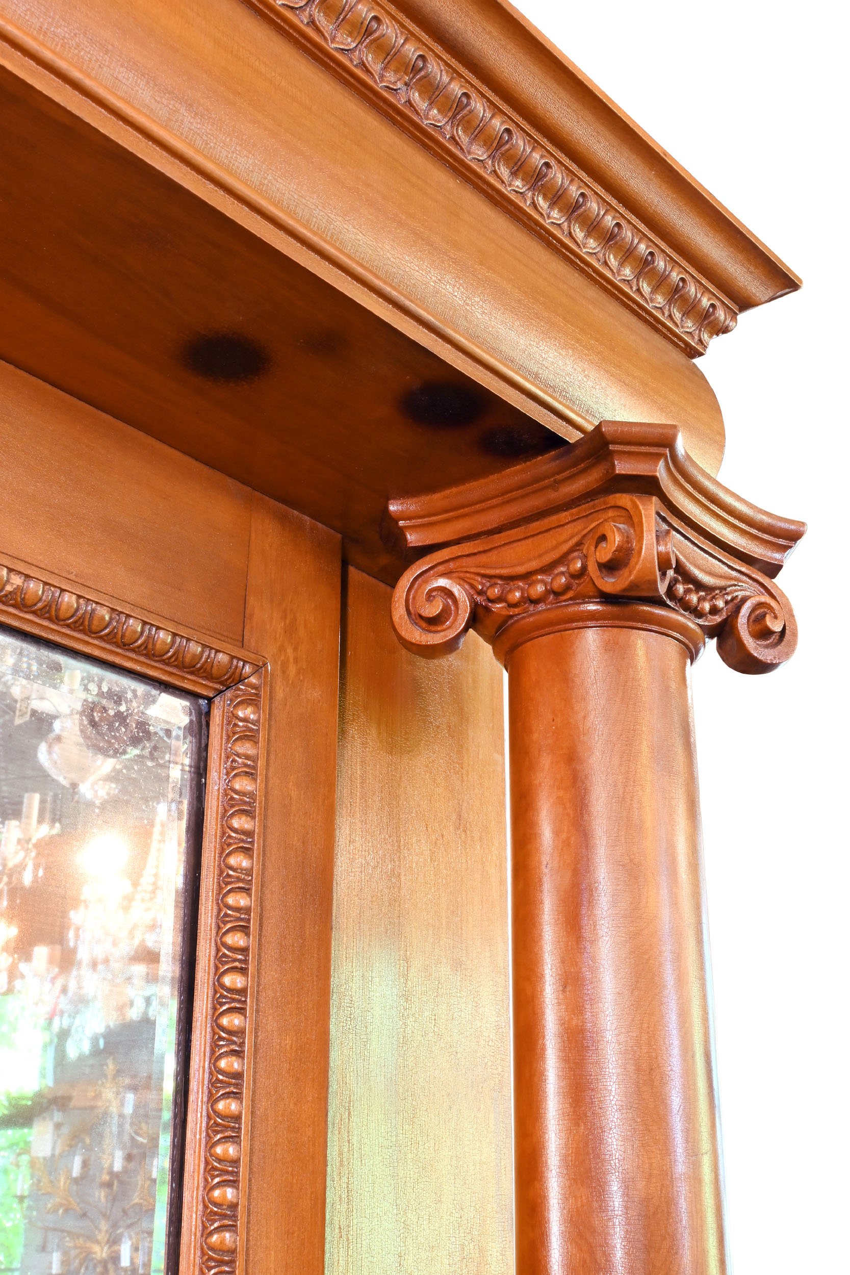 Contemporary maple mantel beam