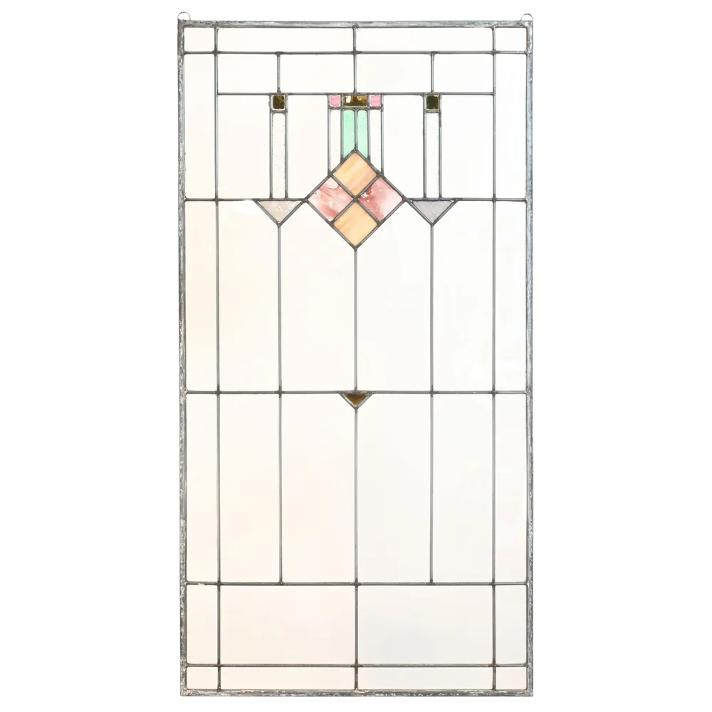 Antique Leaded Glass Diagram Wilkinson Leaded Glass Lamp, Circa 1910