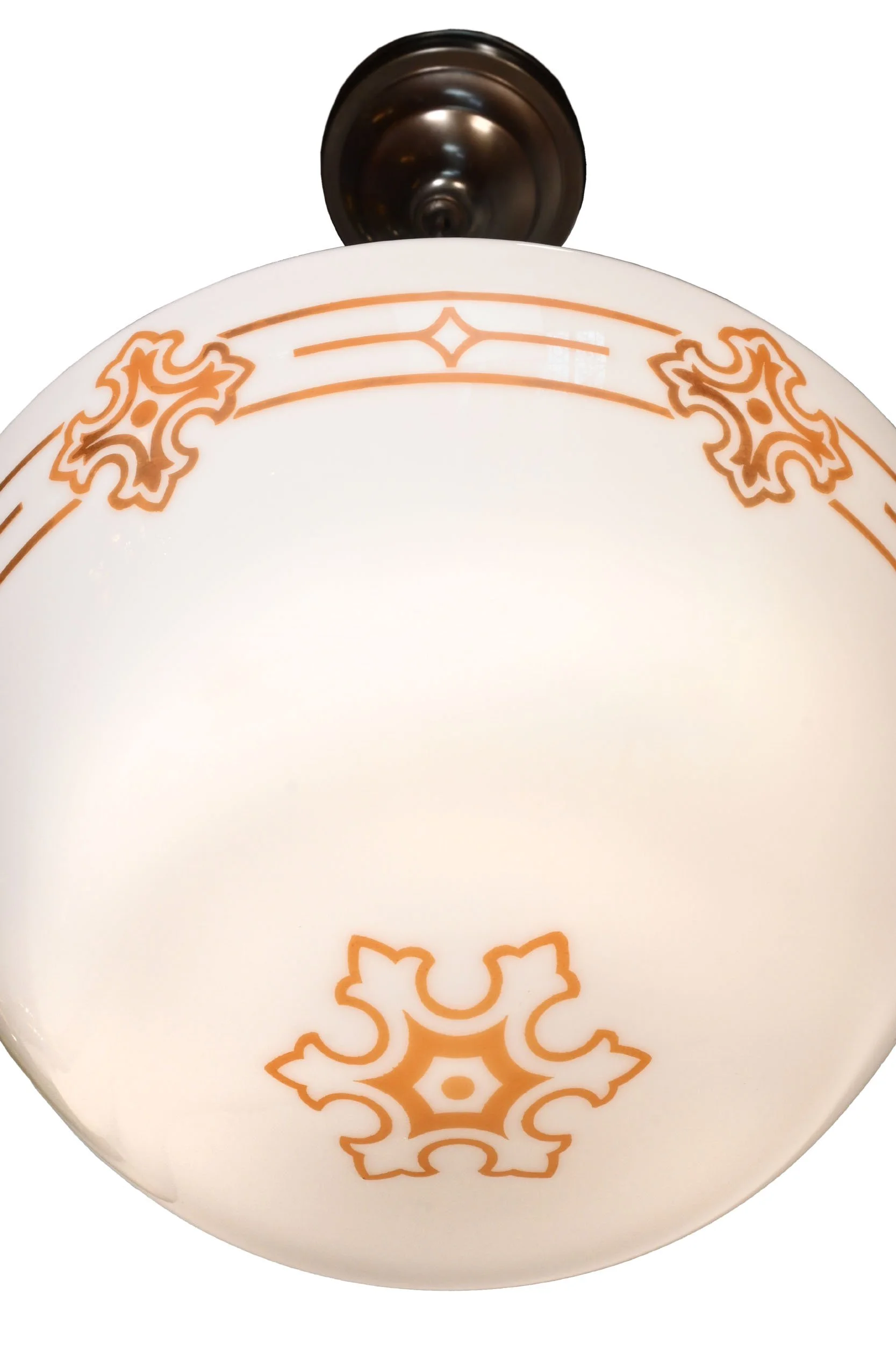 stenciled decorative 15" globe on drop pendants by moe bridges ...