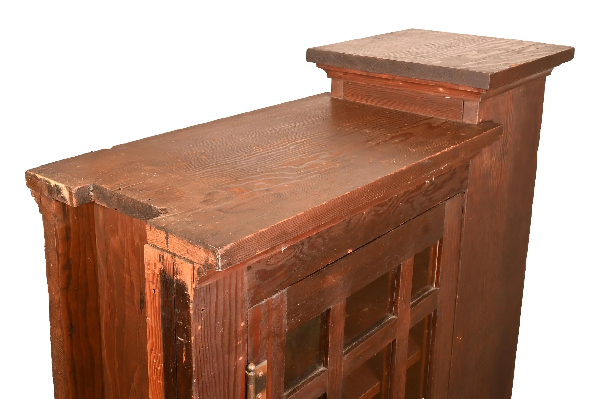 arts & crafts bookcase colonnade bases of dark stained douglas fir ...