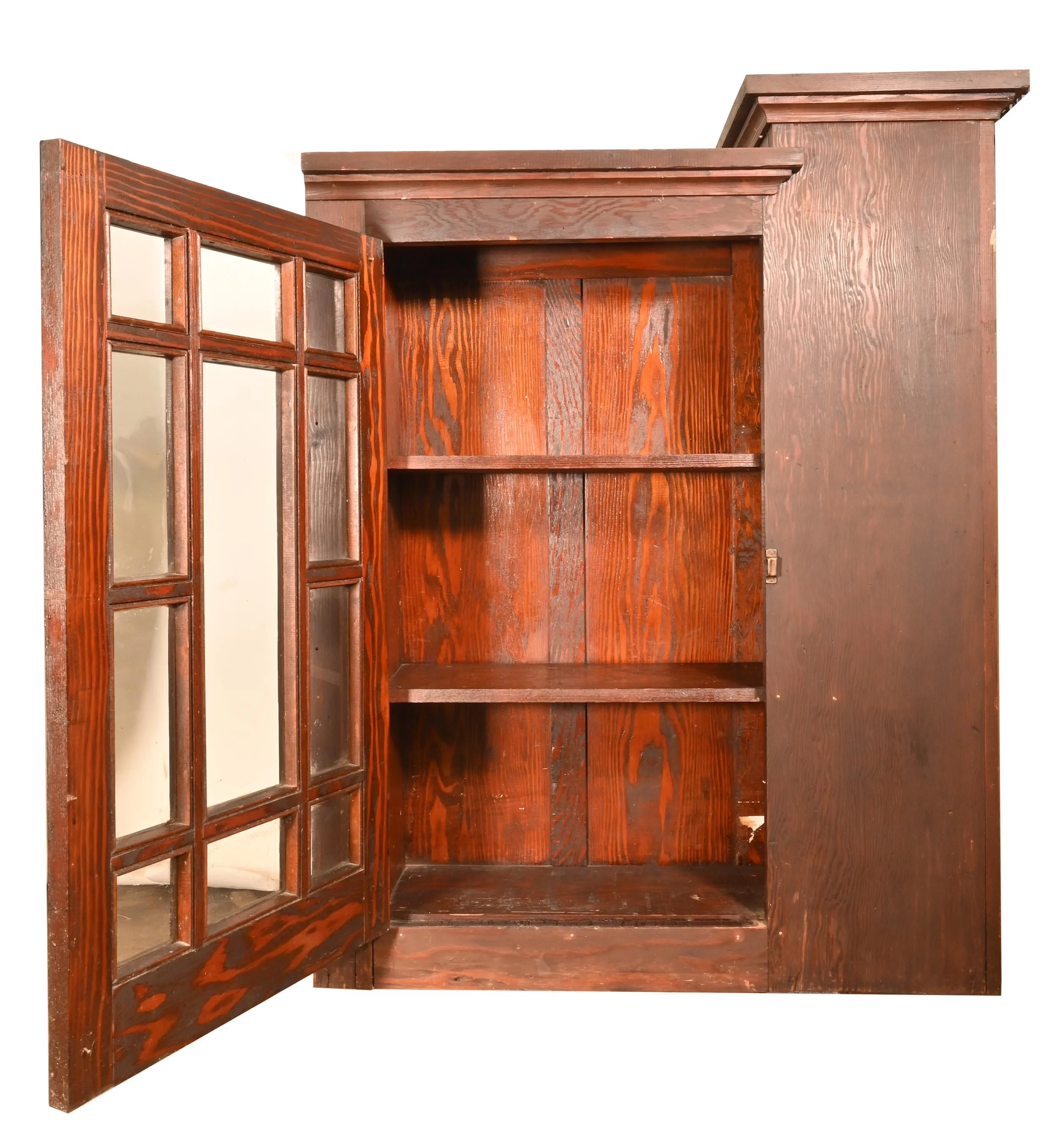 arts & crafts bookcase colonnade bases of dark stained douglas fir ...