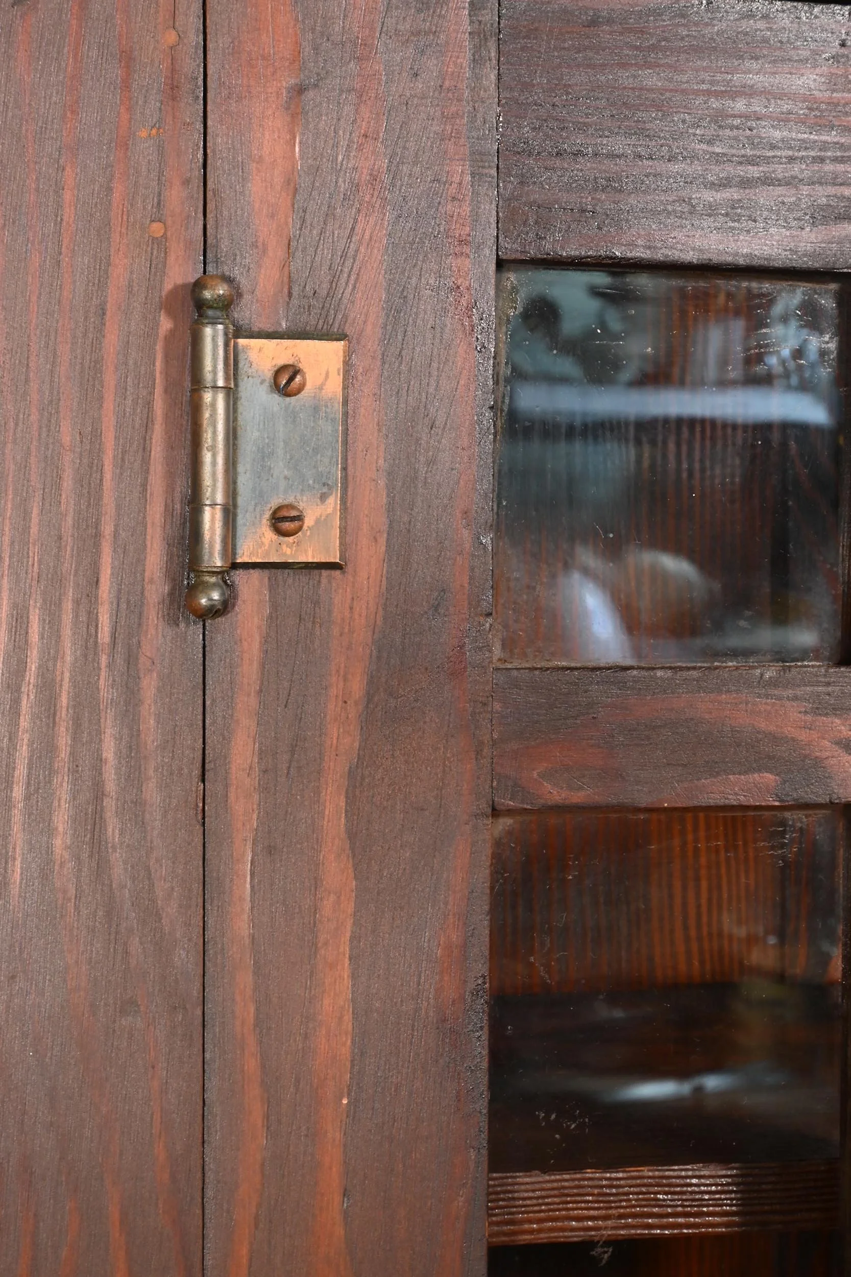 arts & crafts bookcase colonnade bases of dark stained douglas fir ...
