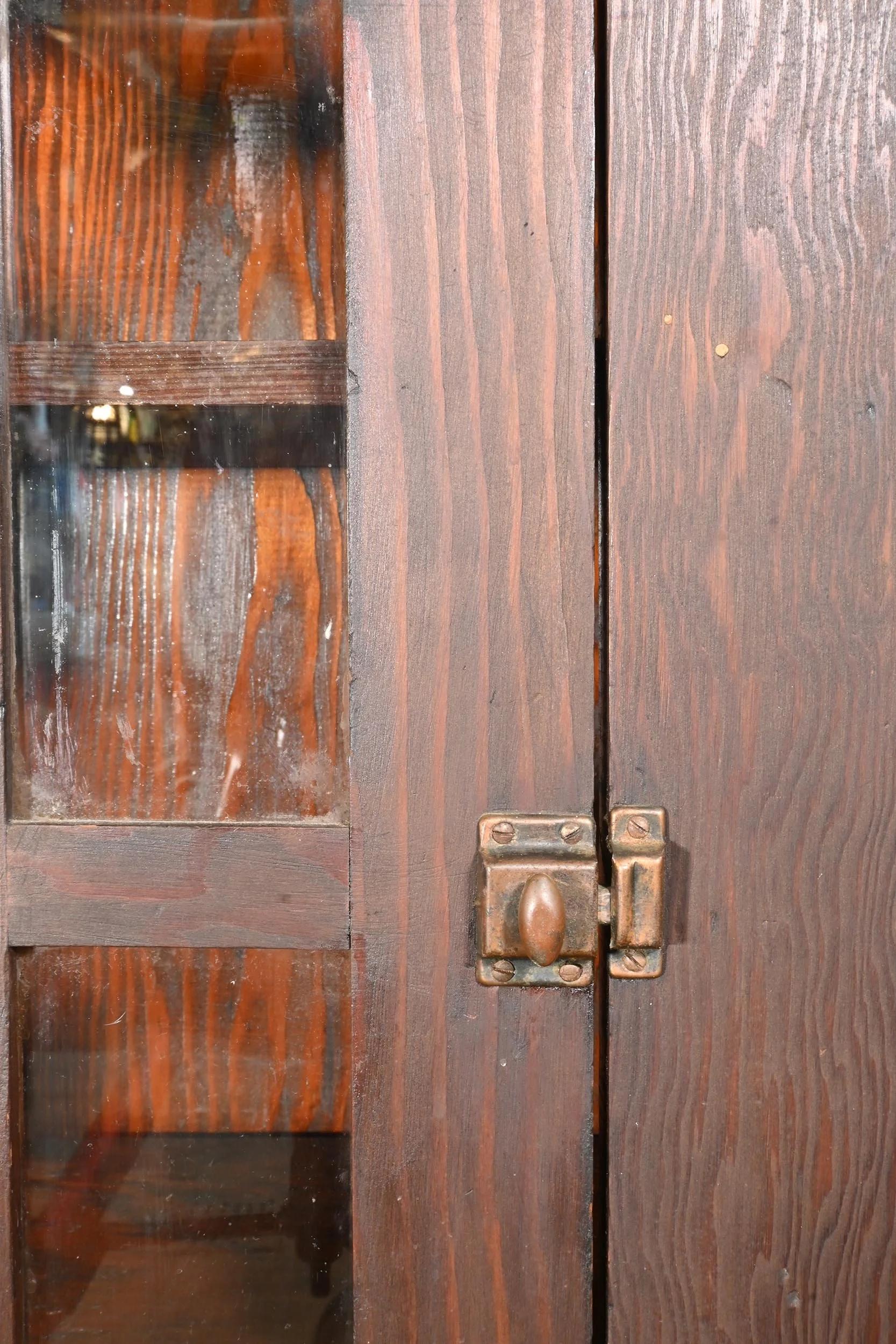 arts & crafts bookcase colonnade bases of dark stained douglas fir ...