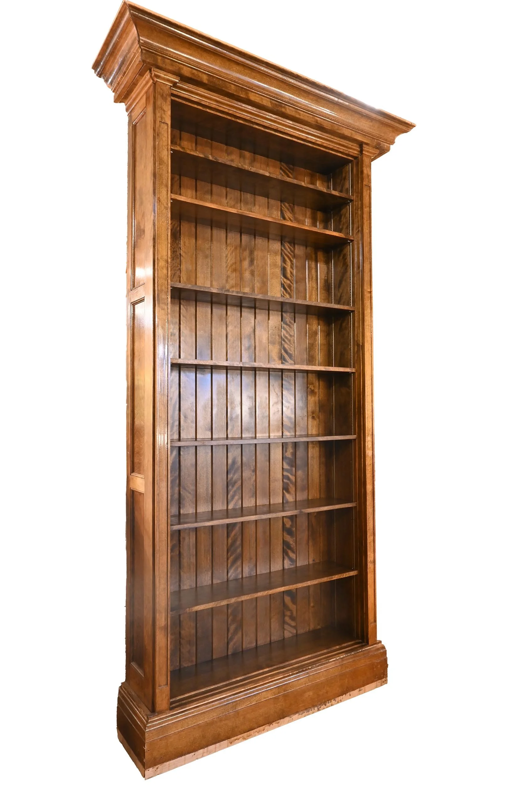 9' 1 1/2" adjustable shelf walnut bookcase unit — ARCHITECTURAL ANTIQUES