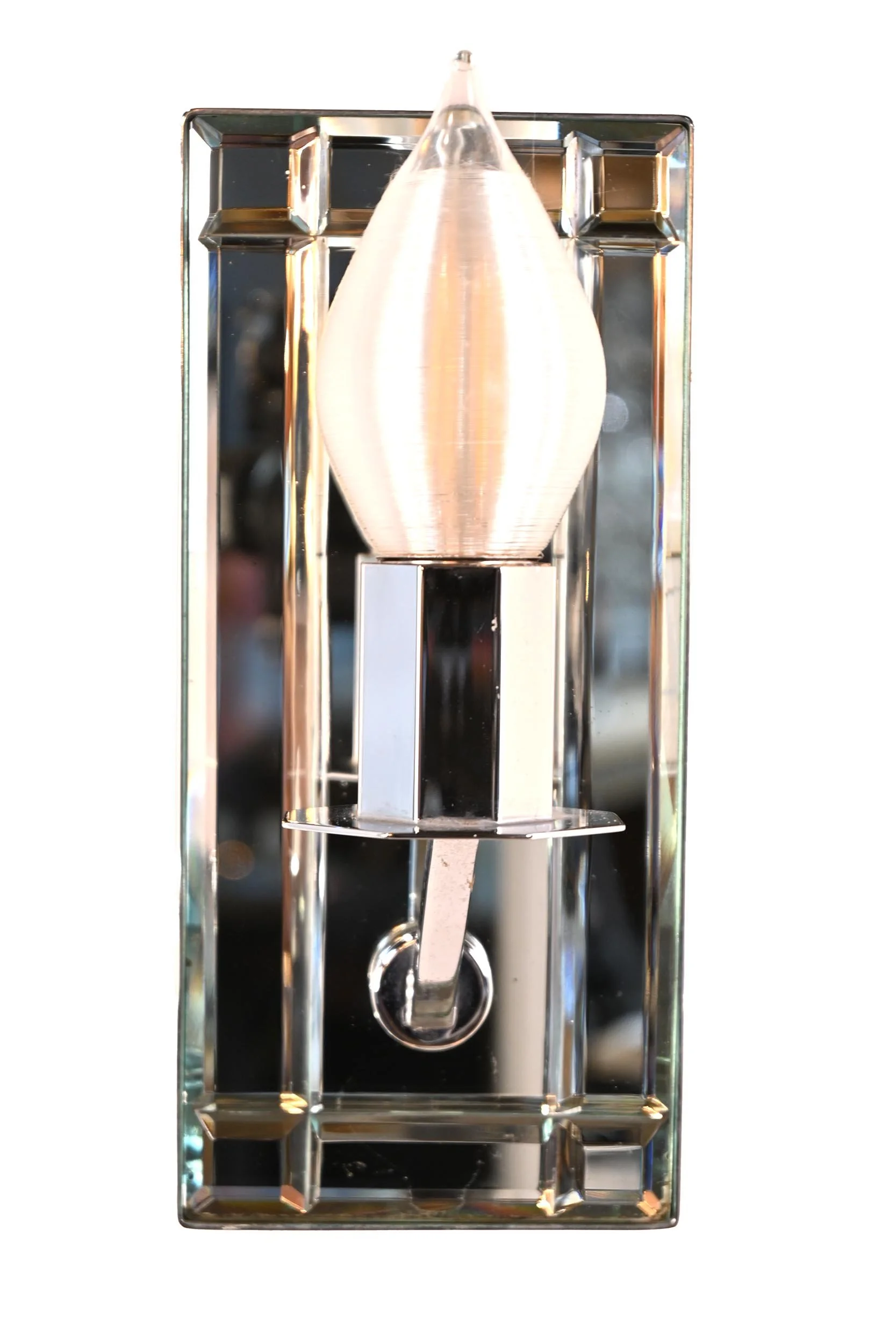 beveled cut mirrored mid century modern sconce pairs — ARCHITECTURAL ...