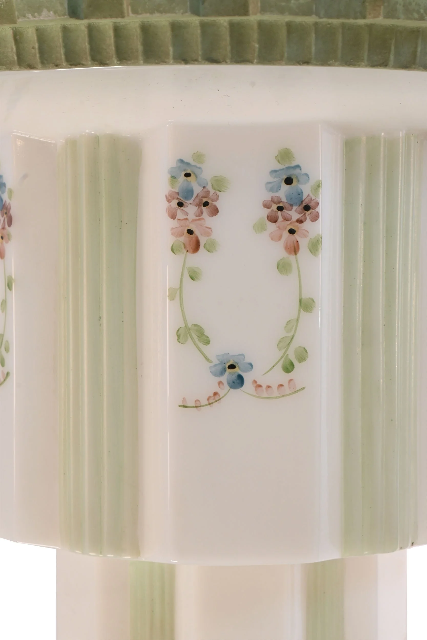 ceiling flush mint green hand paint art deco skyscraper fixture ...