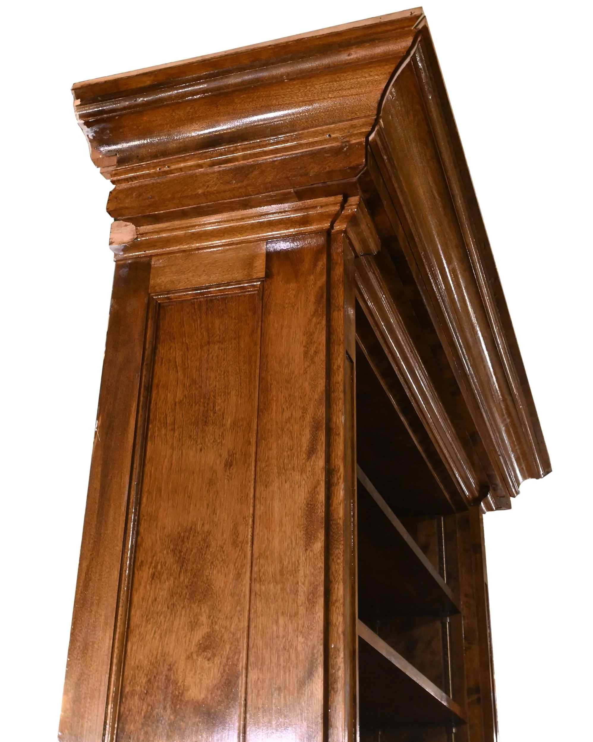 9' 1 1/2" adjustable shelf walnut bookcase unit — ARCHITECTURAL ANTIQUES