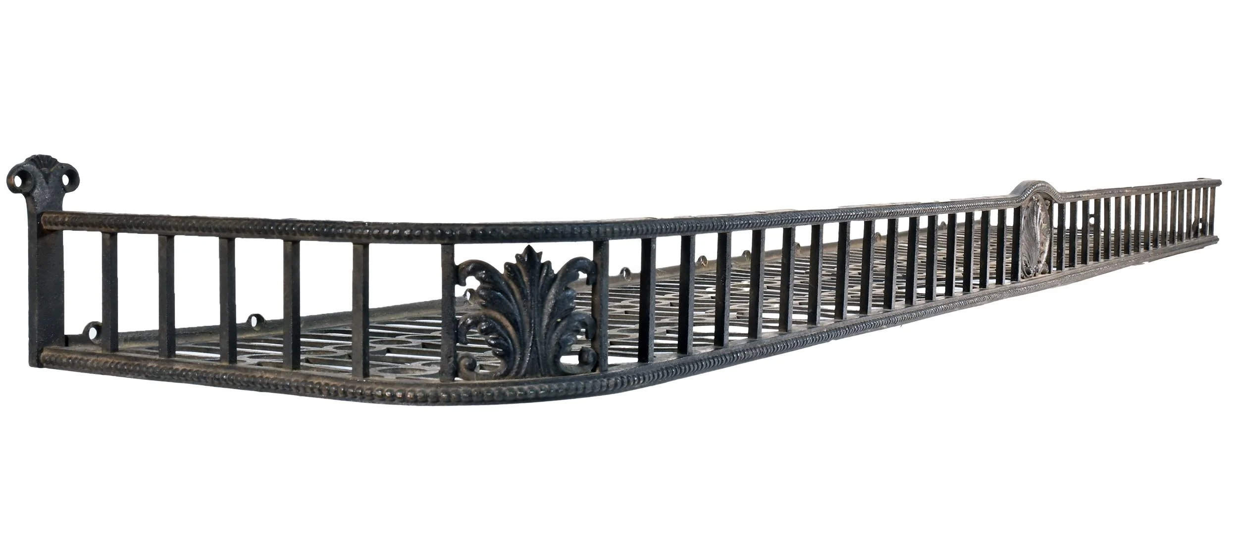 four foot bronze steam train overhead rack — ARCHITECTURAL ANTIQUES