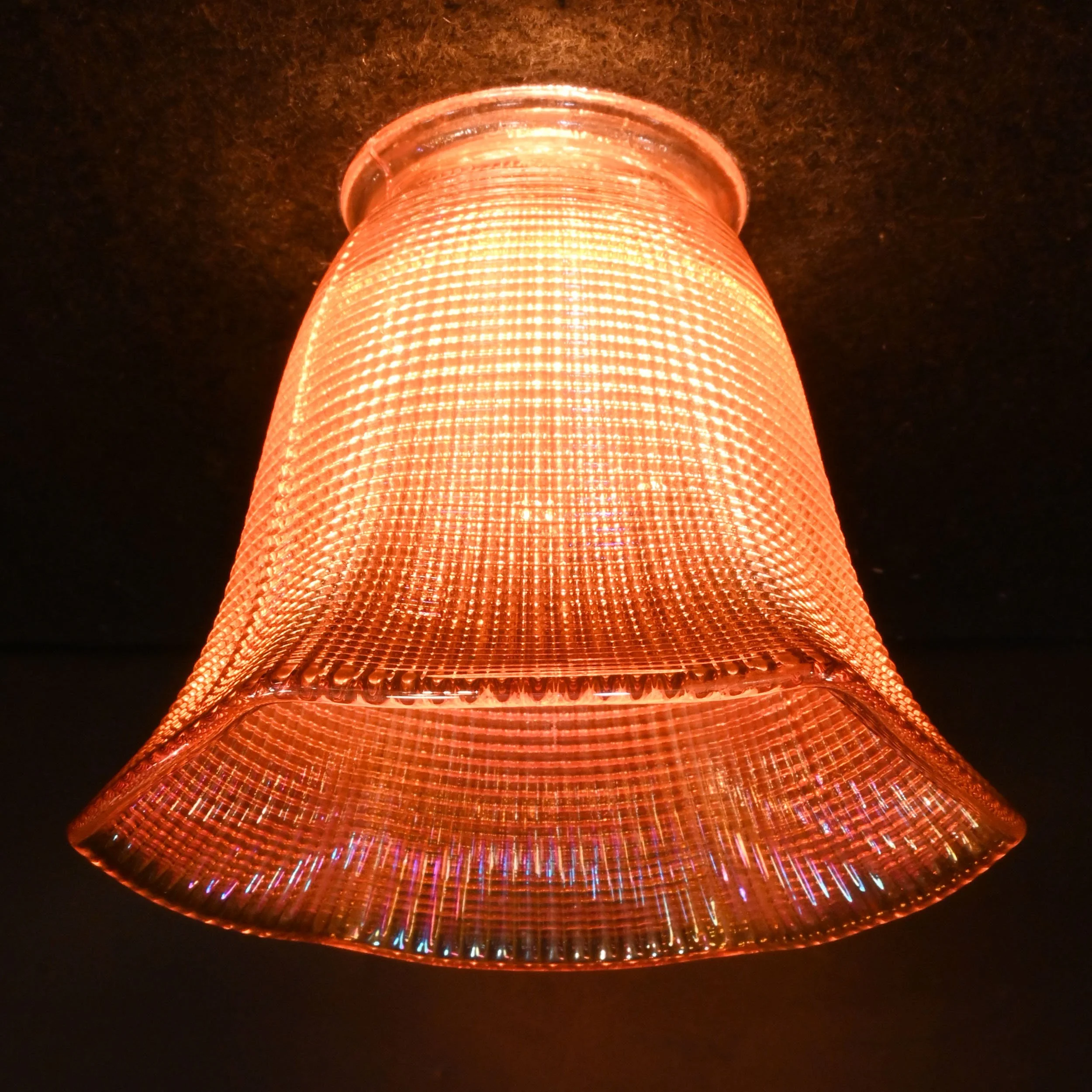 pair of iridescent amber waffle pattern prismatic shades ...