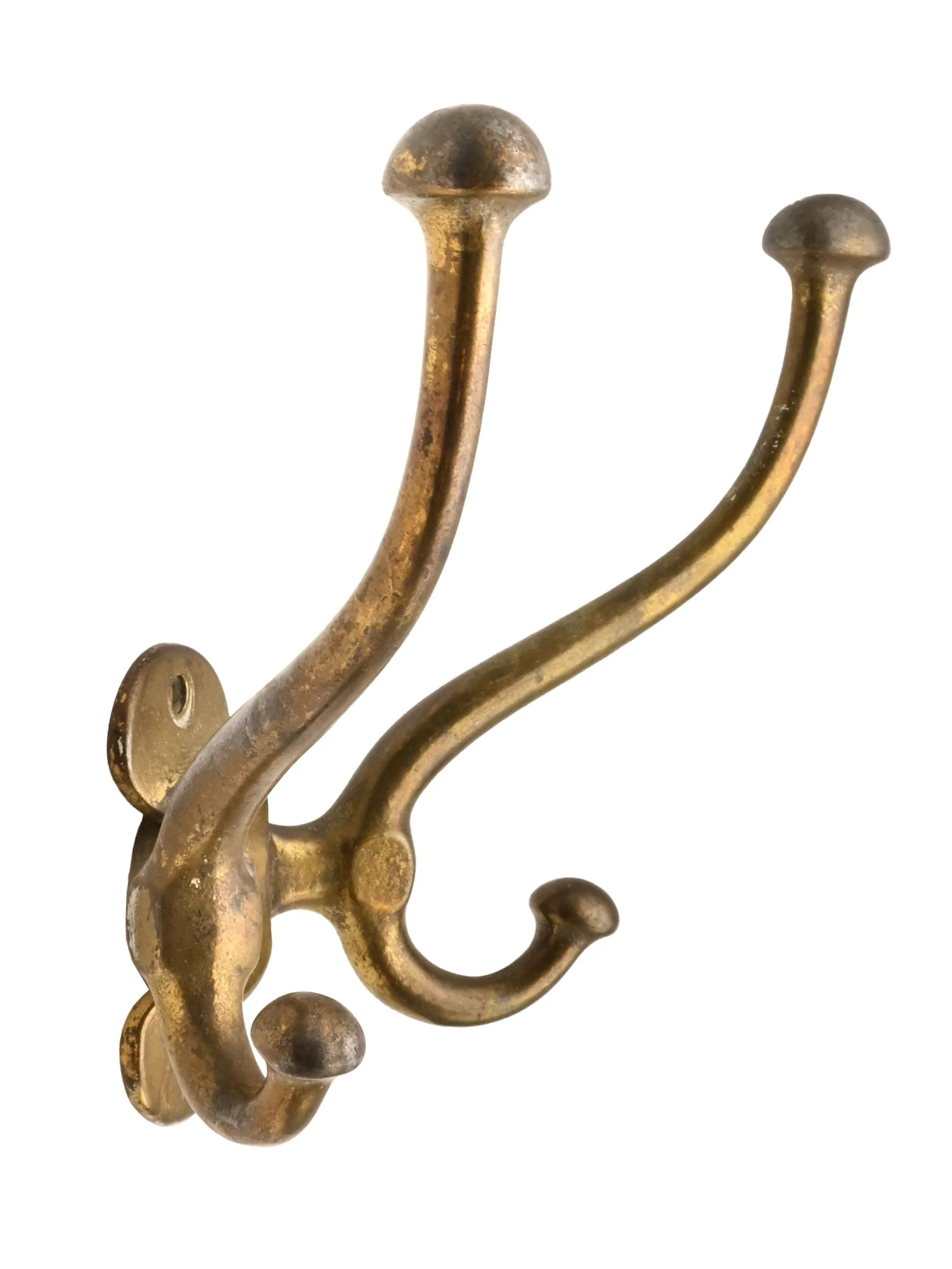 brass plated cast iron two piece four arm hook — ARCHITECTURAL ANTIQUES
