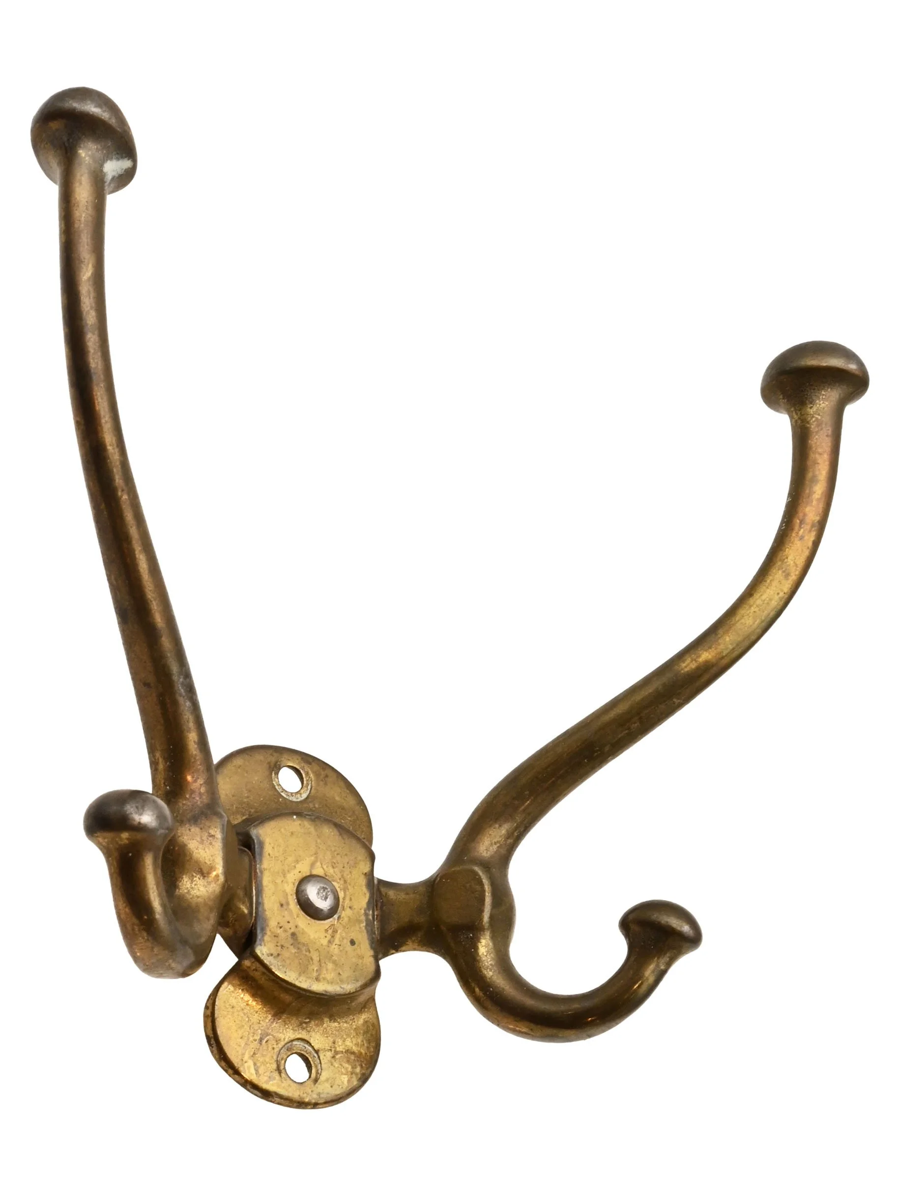 brass plated cast iron two piece four arm hook — ARCHITECTURAL ANTIQUES