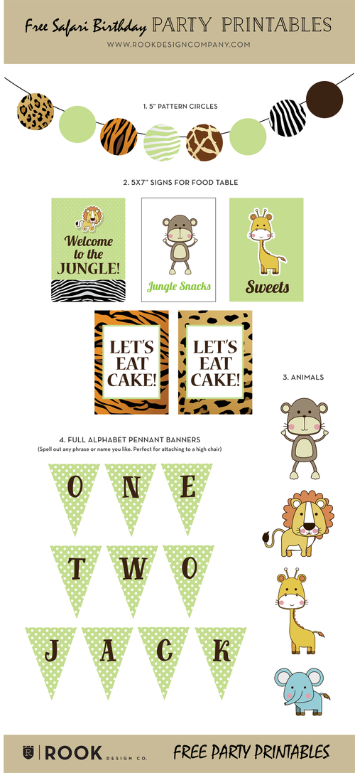Friday Freebie - safari theme party free printables — Rook Design Co.