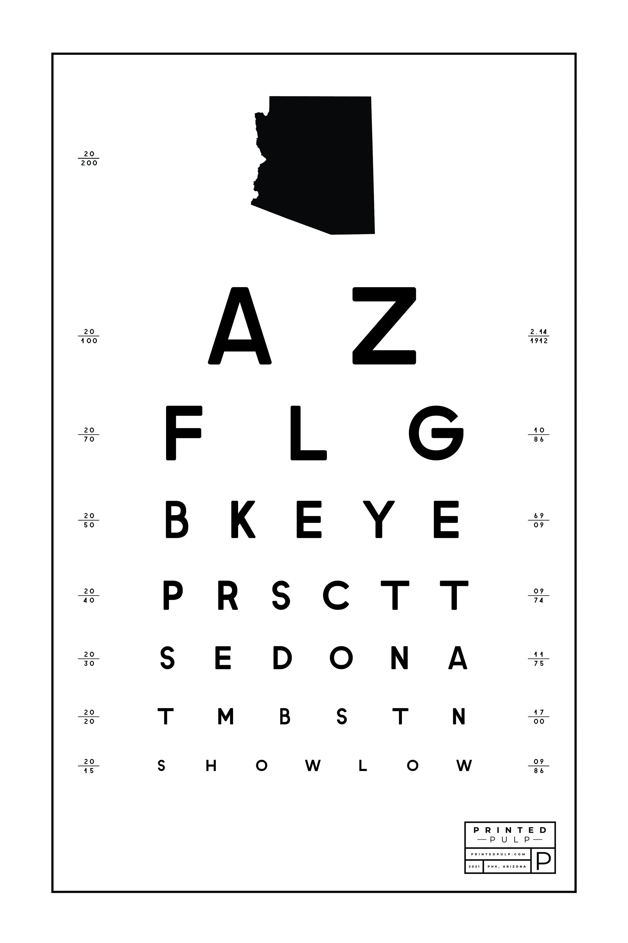 Printed Pulp — Custom Eye Chart 12x18