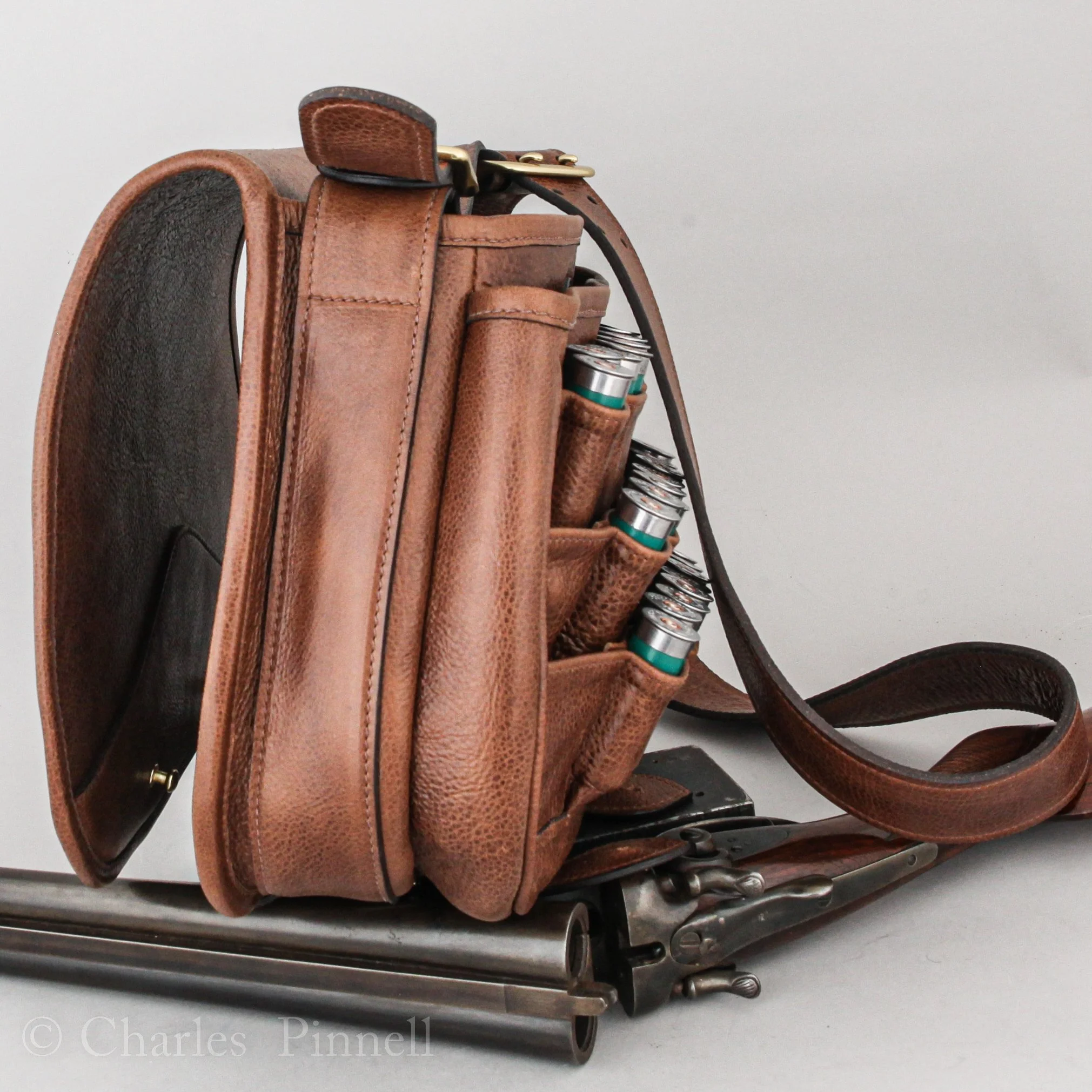 Doubles Shotgun Bag .... Full Grain Cowhide — Pinnell Custom Leather