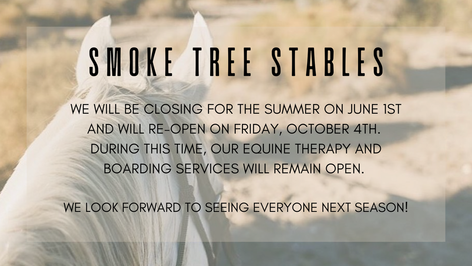 SMOKE TREE STABLES — Home