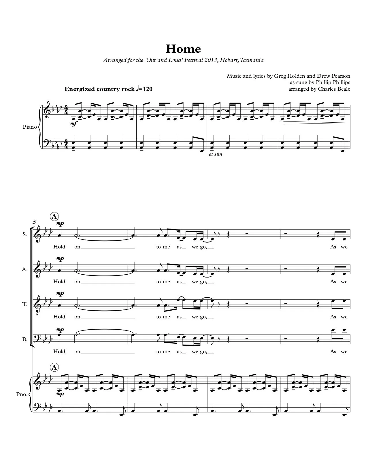 Choral Arrangements — Charlie Beale