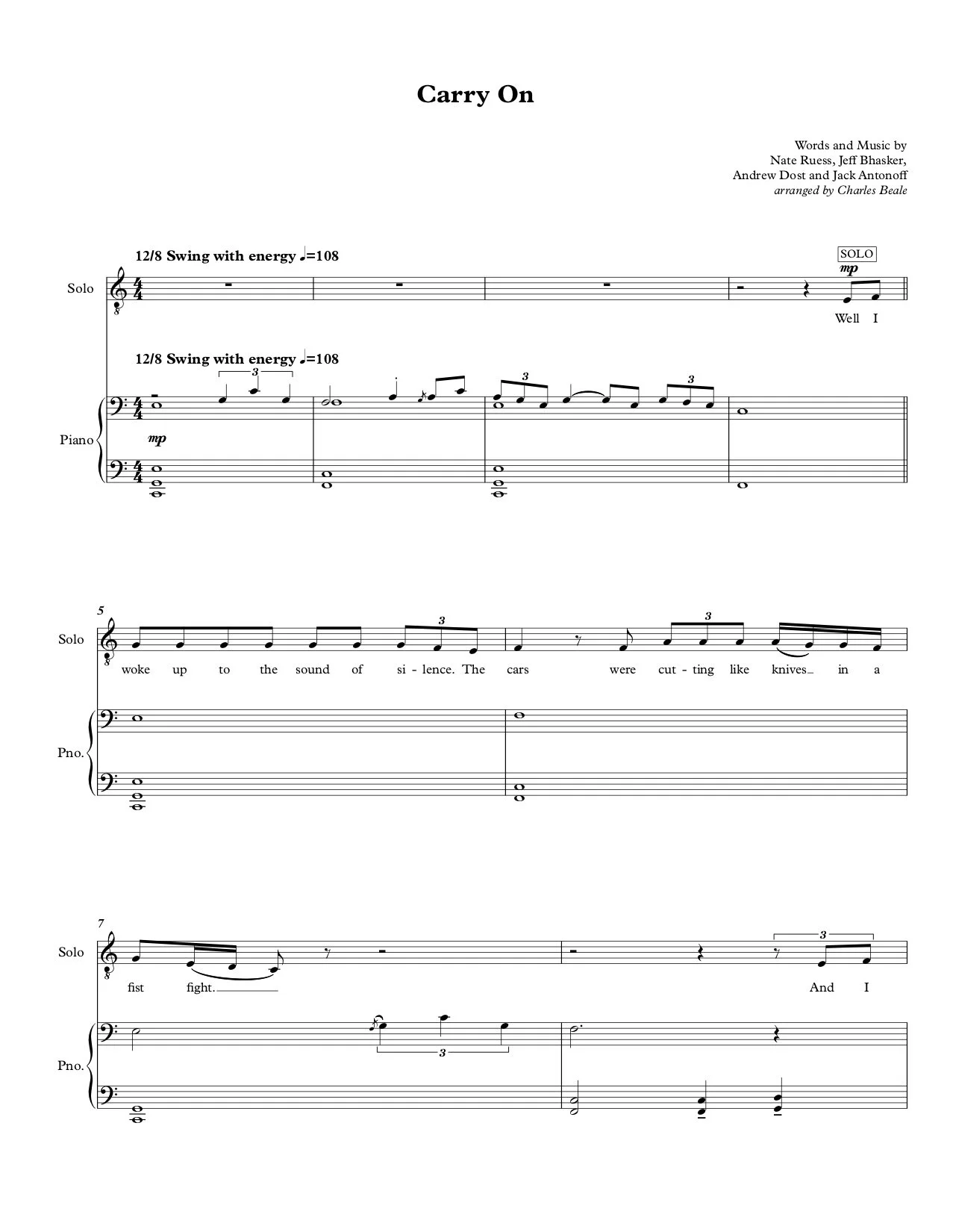 Choral Arrangements — Charlie Beale
