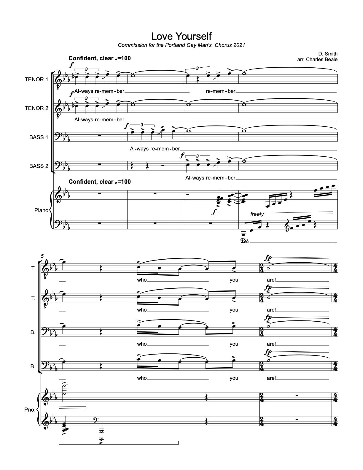 Love Yourself - TTBB (SMP) — Charlie Beale