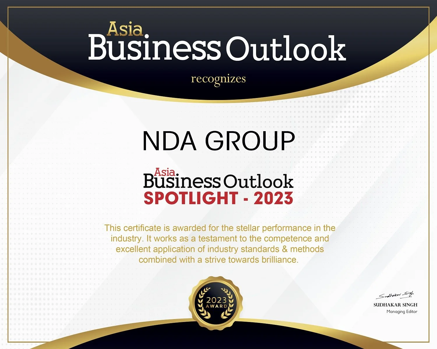 Top 10 Award! Founder’s Vision Shows Why | NDA Group