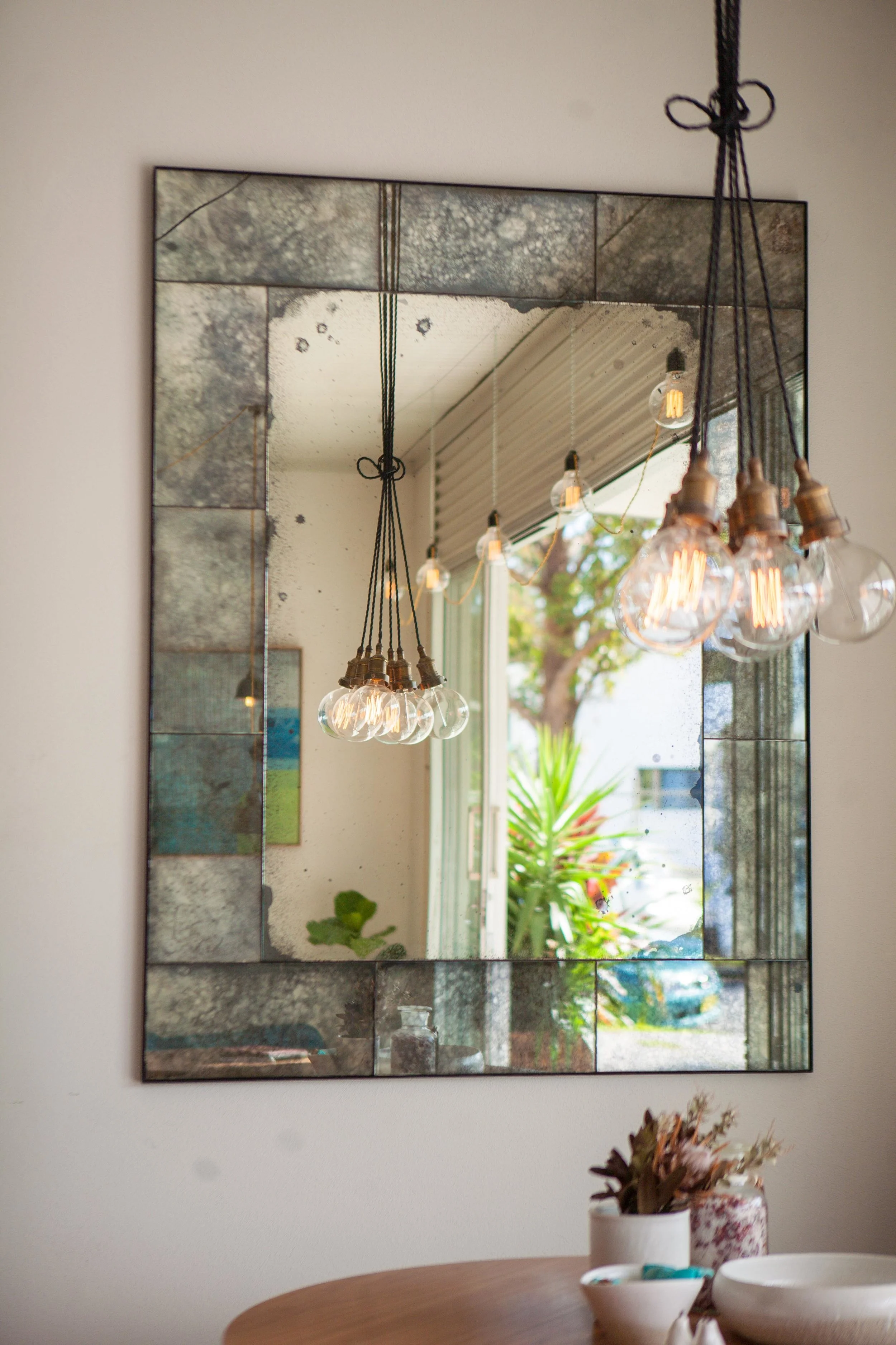 Antique mirror glass