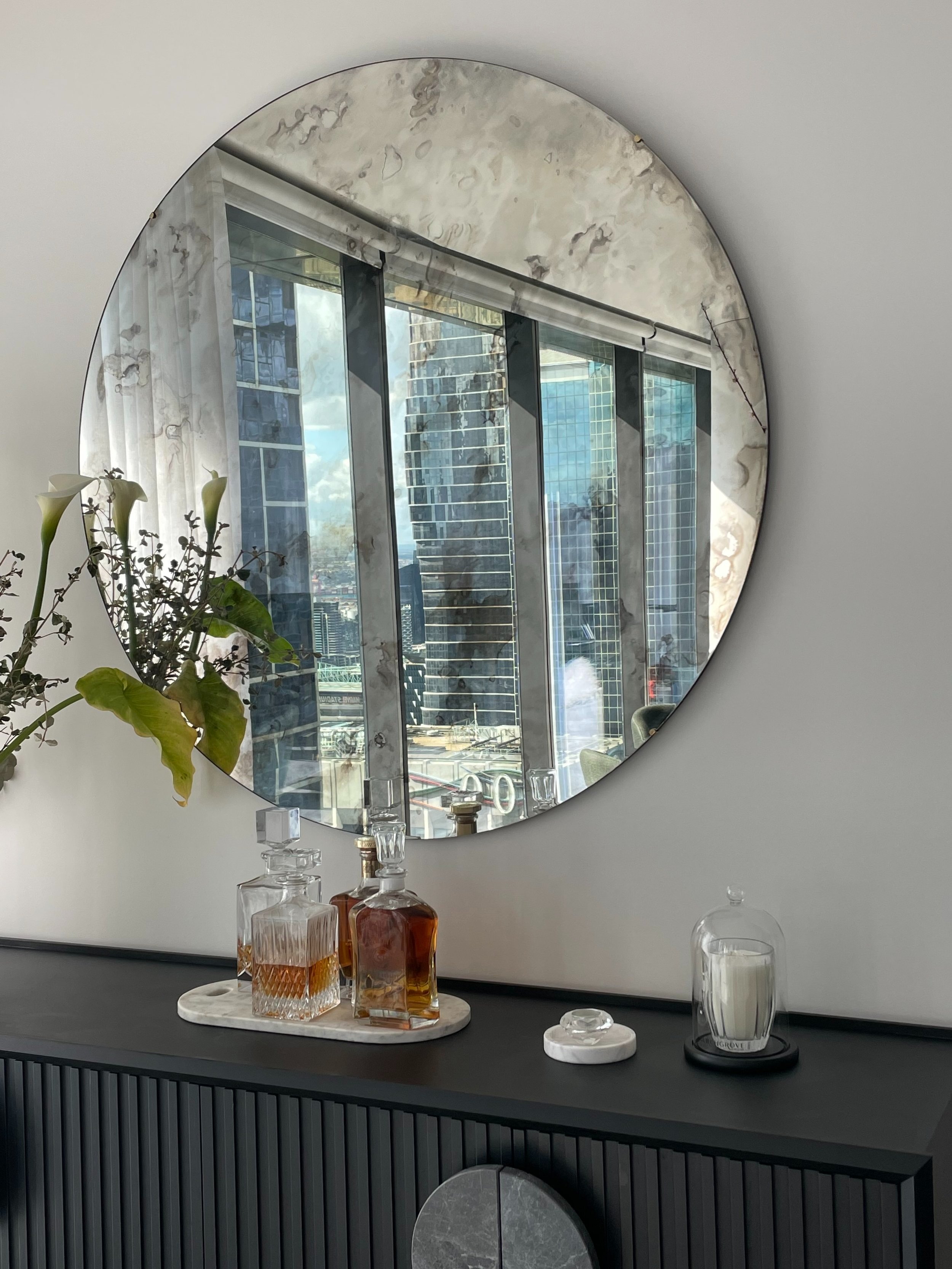 Antique mirror glass