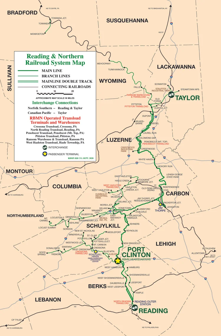 System Maps — Reading Blue Mountain & Northern Railroad