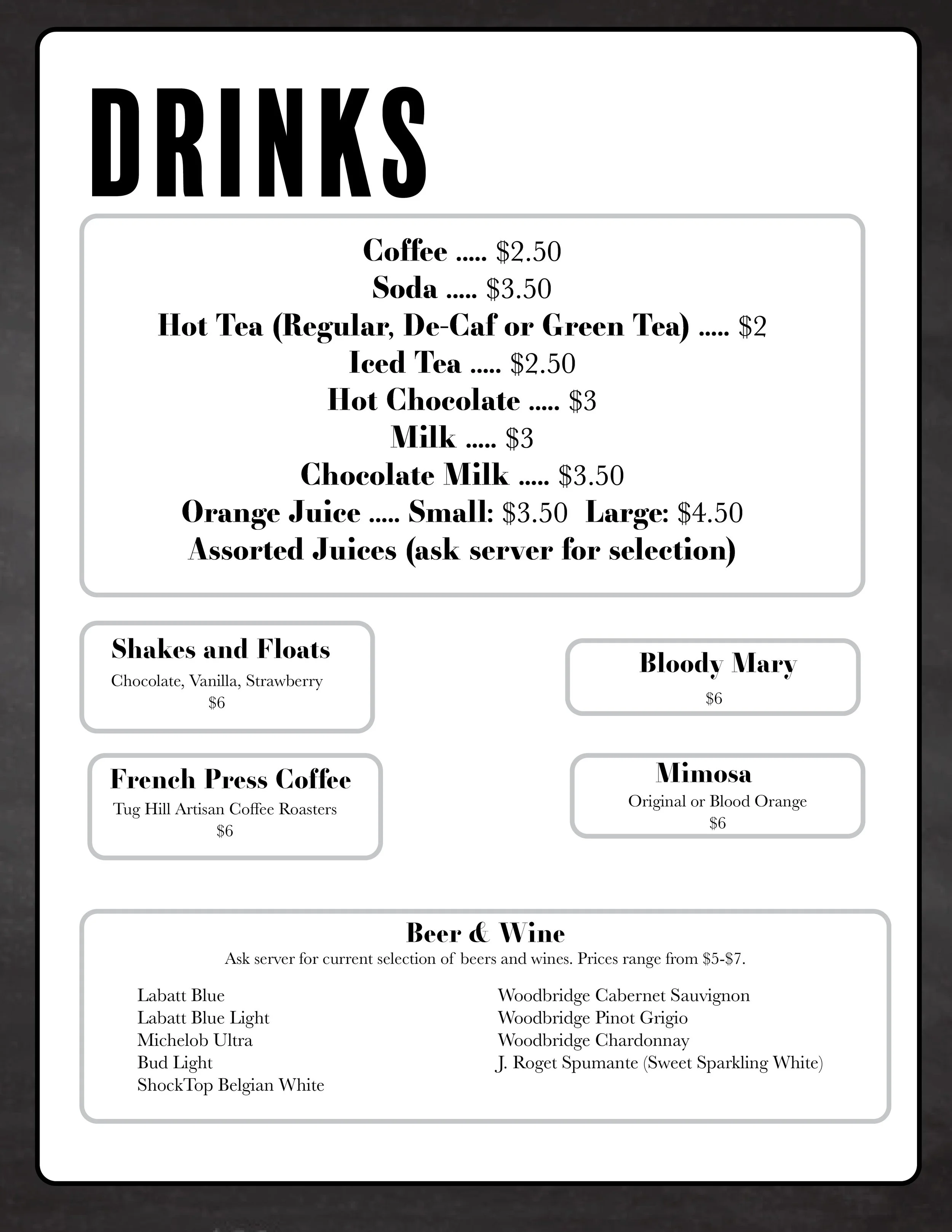 Breakfast — Gram's Diner