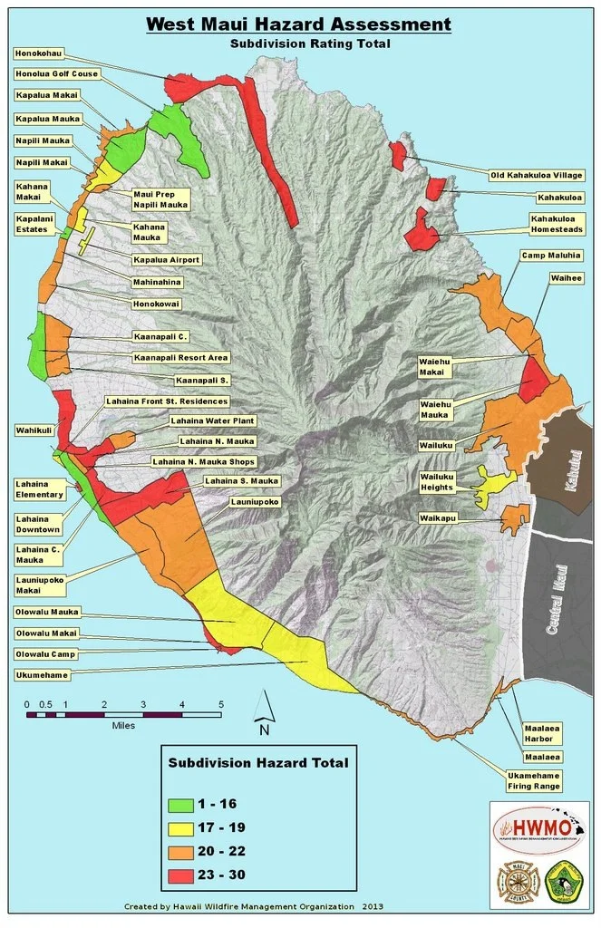 Community Wildfire Hazard Assessments - Maui (West) — Hawaii Wildfire ...