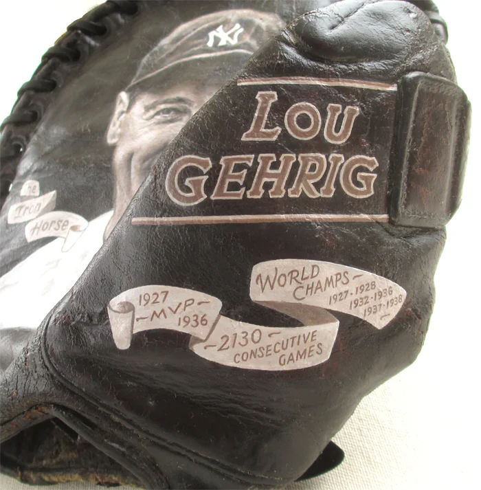 Lou Gehrig Baseball Glove Painting — Sean Kane Baseball Art - Painted ...