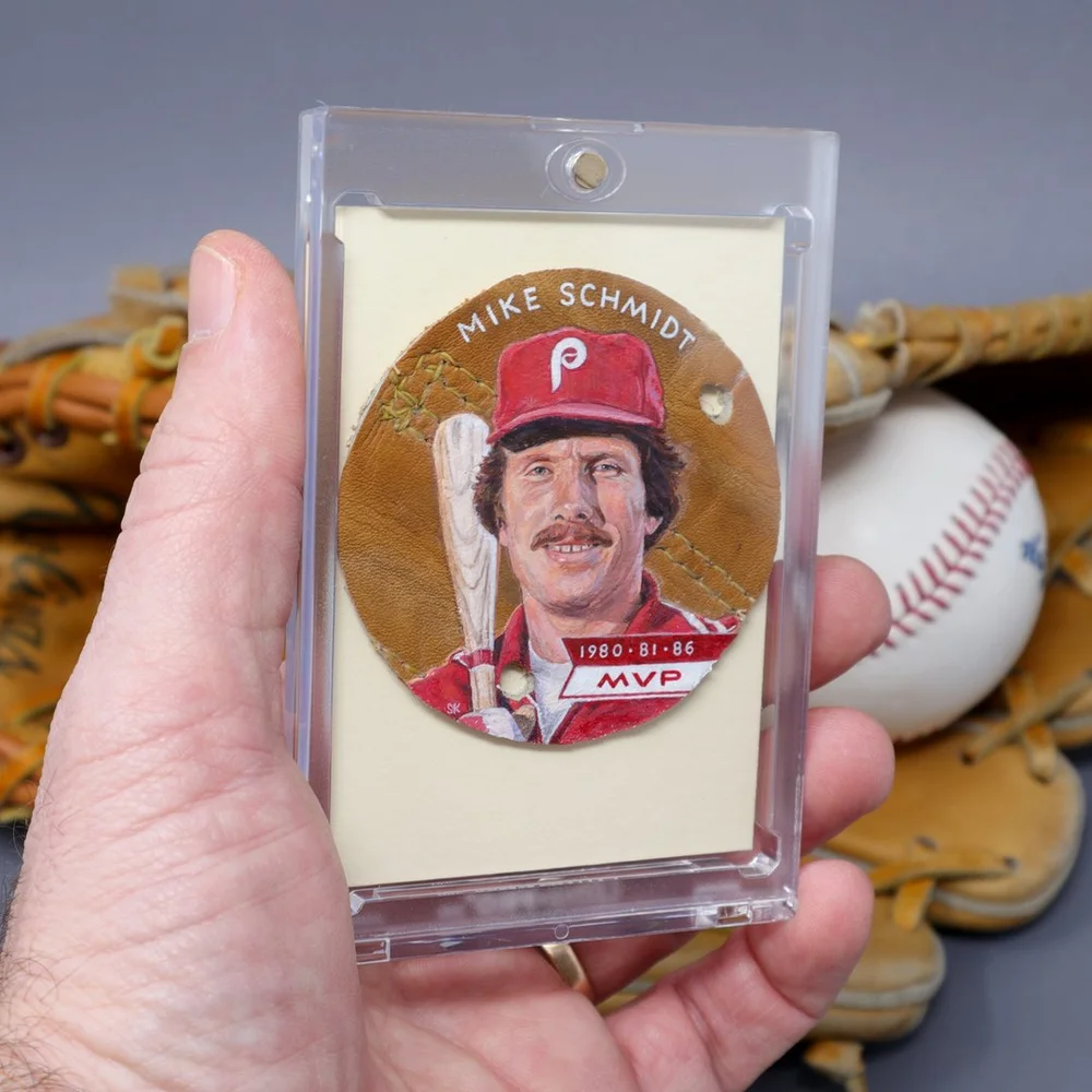 Custom “Portrait Card” Baseball Art on Classic Glove Leather — Sean ...