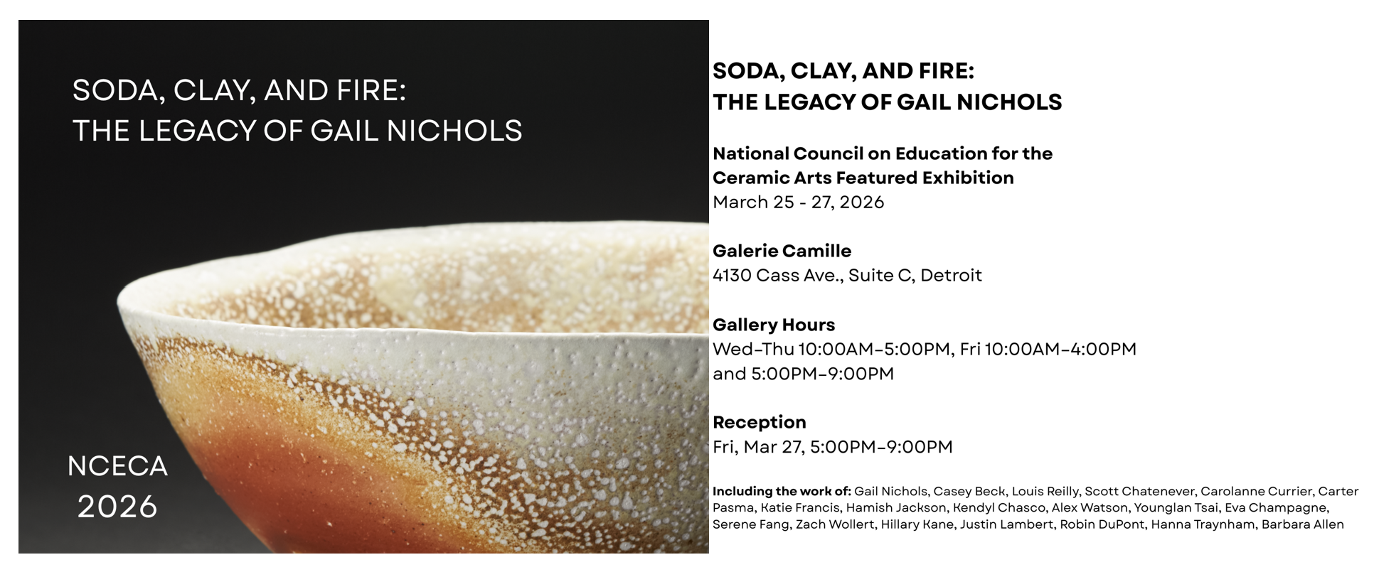 SODA, CLAY, AND FIRE: THE LEGACY OF GAIL NICHOLS — Galerie Camille