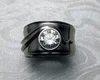 Wide, free-form engagement band with diamond — Metamorphosis Jewelry