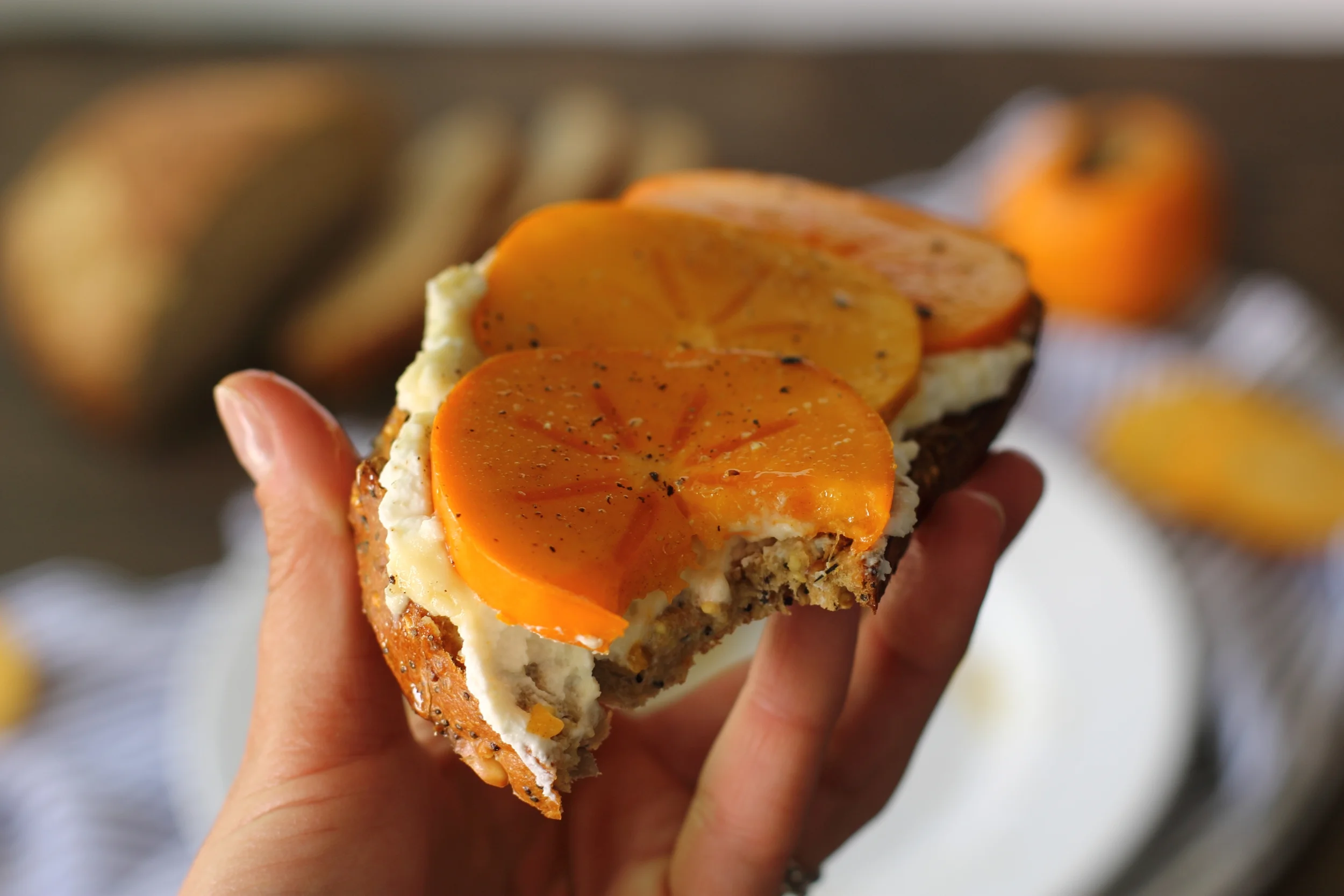 Ricotta, Honey, and Cracked Pepper Persimmon Toast — My Diary of Us