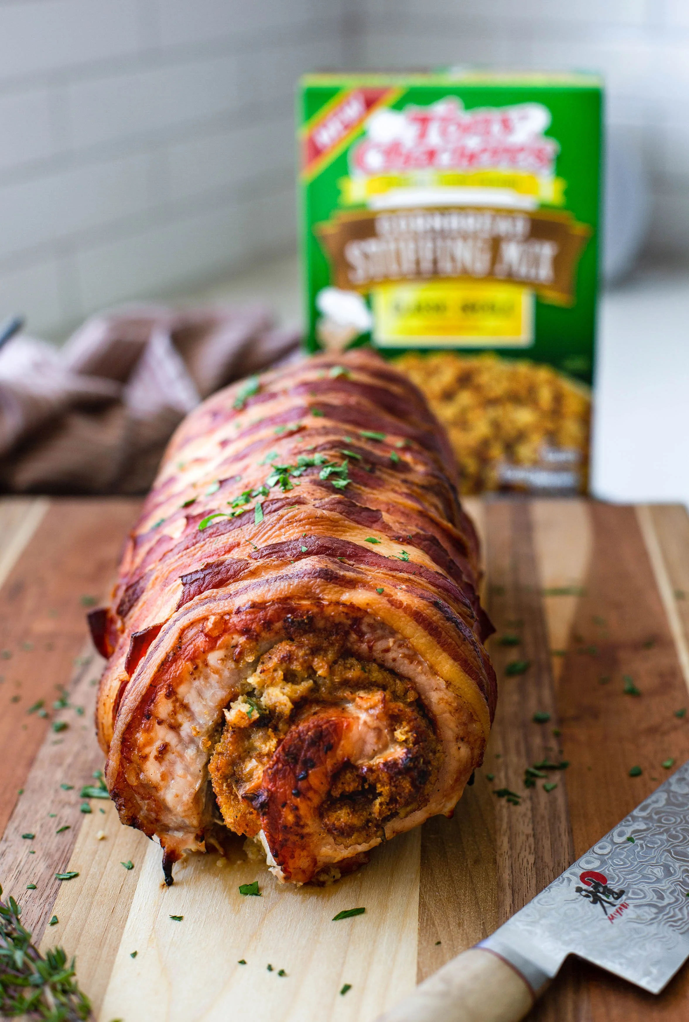 Bacon Wrapped Stuffed Pork Loin — My Diary of Us