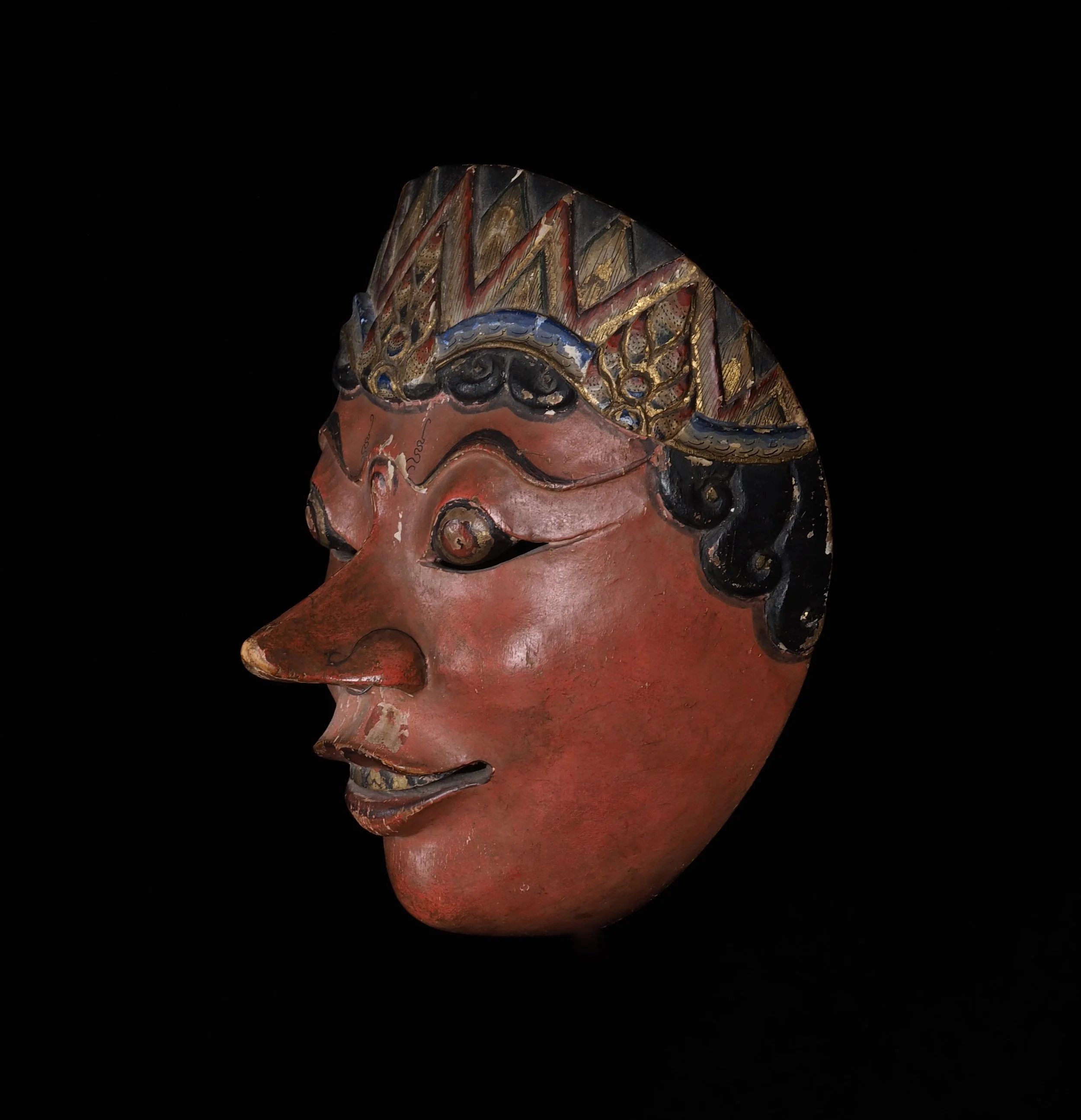 Antique Topeng Mask, Java. Signed And Dated 1899 — Karlsson | Wickman
