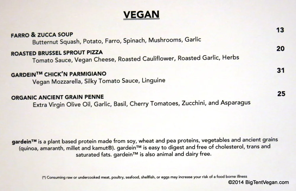 Secret Vegan Menus at Wynn and Encore (Las Vegas, NV, USA) as of Dec ...