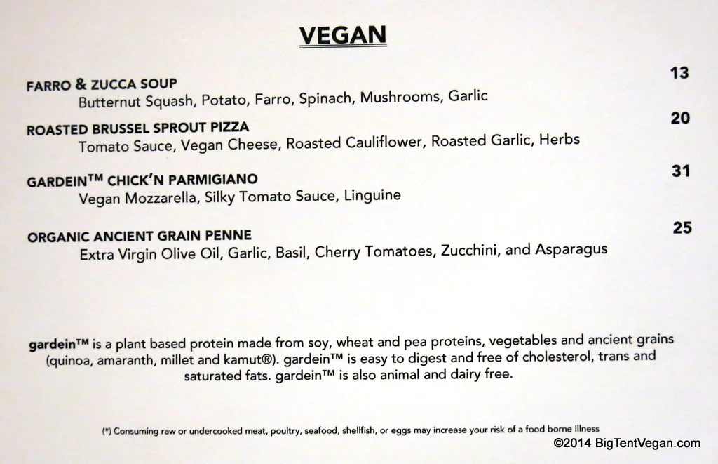Secret Vegan Menus at Wynn and Encore (Las Vegas, NV, USA) as of Dec ...