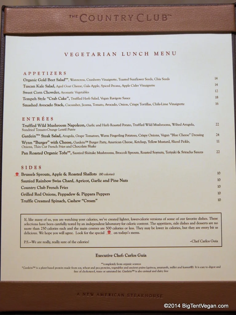 Secret Vegan Menus at Wynn and Encore (Las Vegas, NV, USA) as of Dec ...