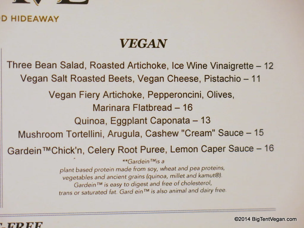 Secret Vegan Menus at Wynn and Encore (Las Vegas, NV, USA) as of Dec ...