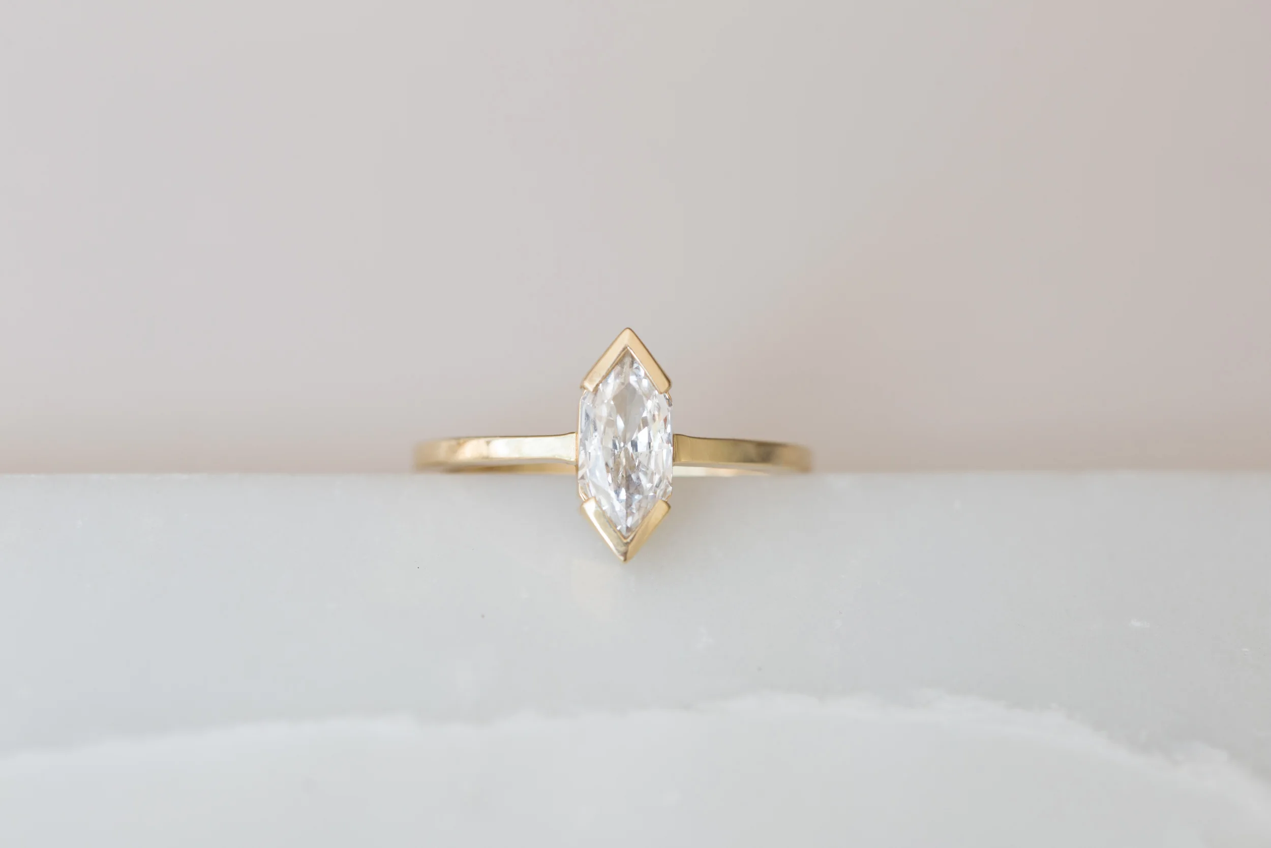 Varda Ring | Modified Hexagonal Brilliant Cut Diamond Solitaire ...