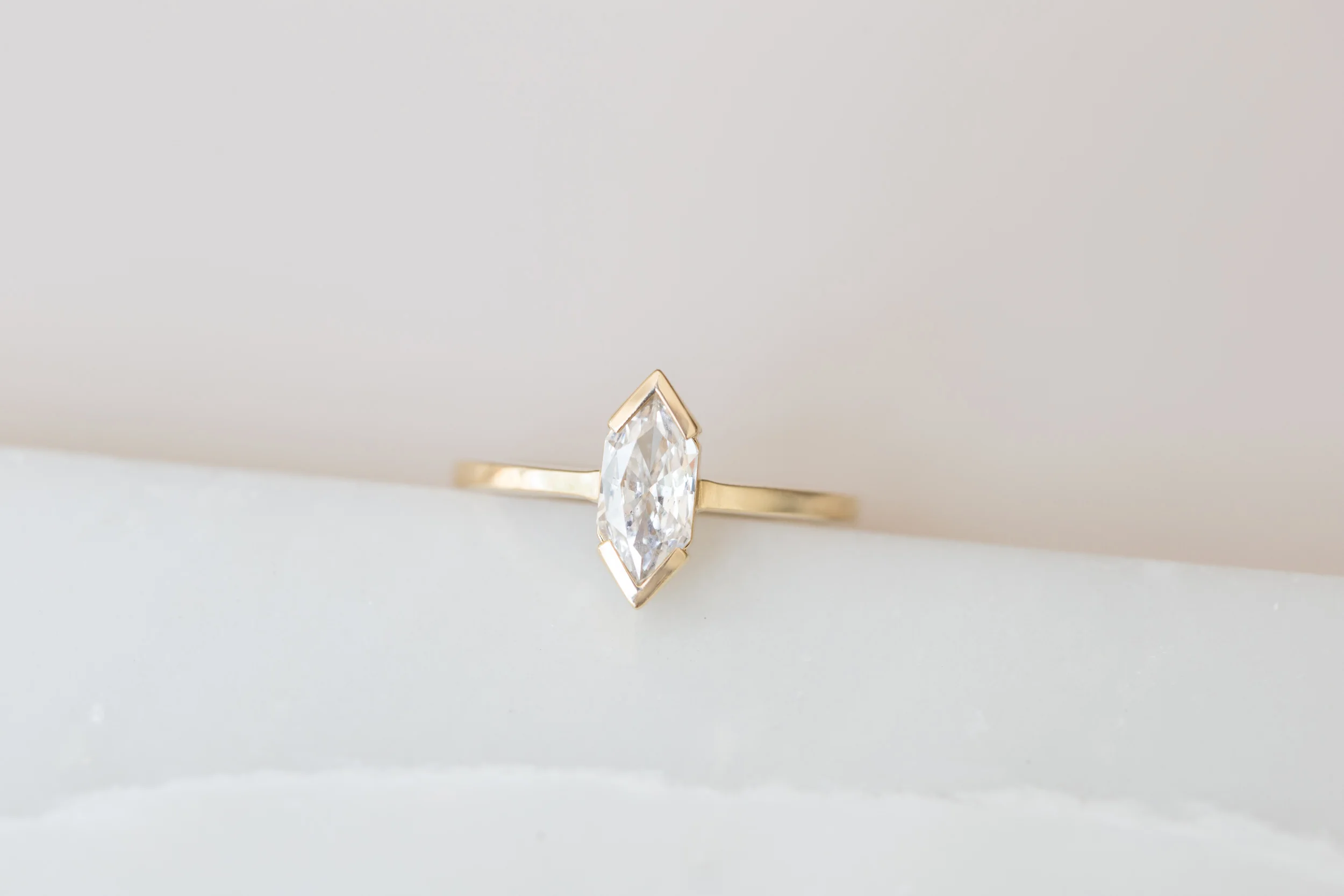 Varda Ring | Modified Hexagonal Brilliant Cut Diamond Solitaire ...