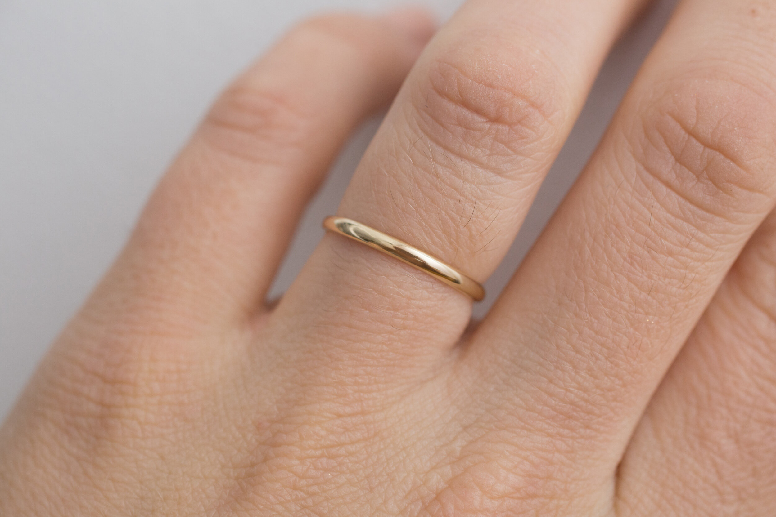2 x 1 mm Half Round Band | 14k Recycled Gold — Mineralogy