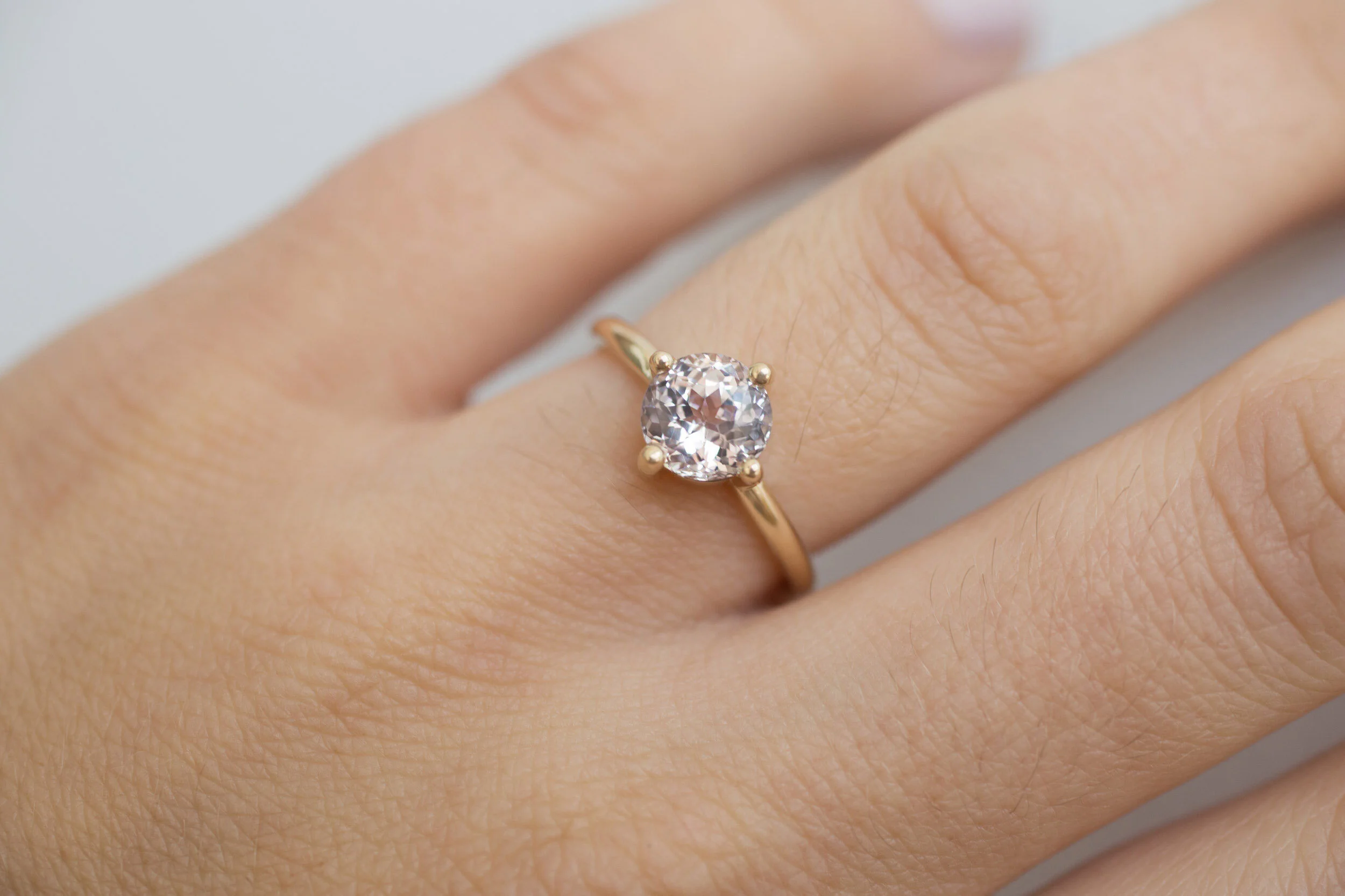 Leta Ring | Lavender Round Sapphire Compass Set Solitaire Engagement ...